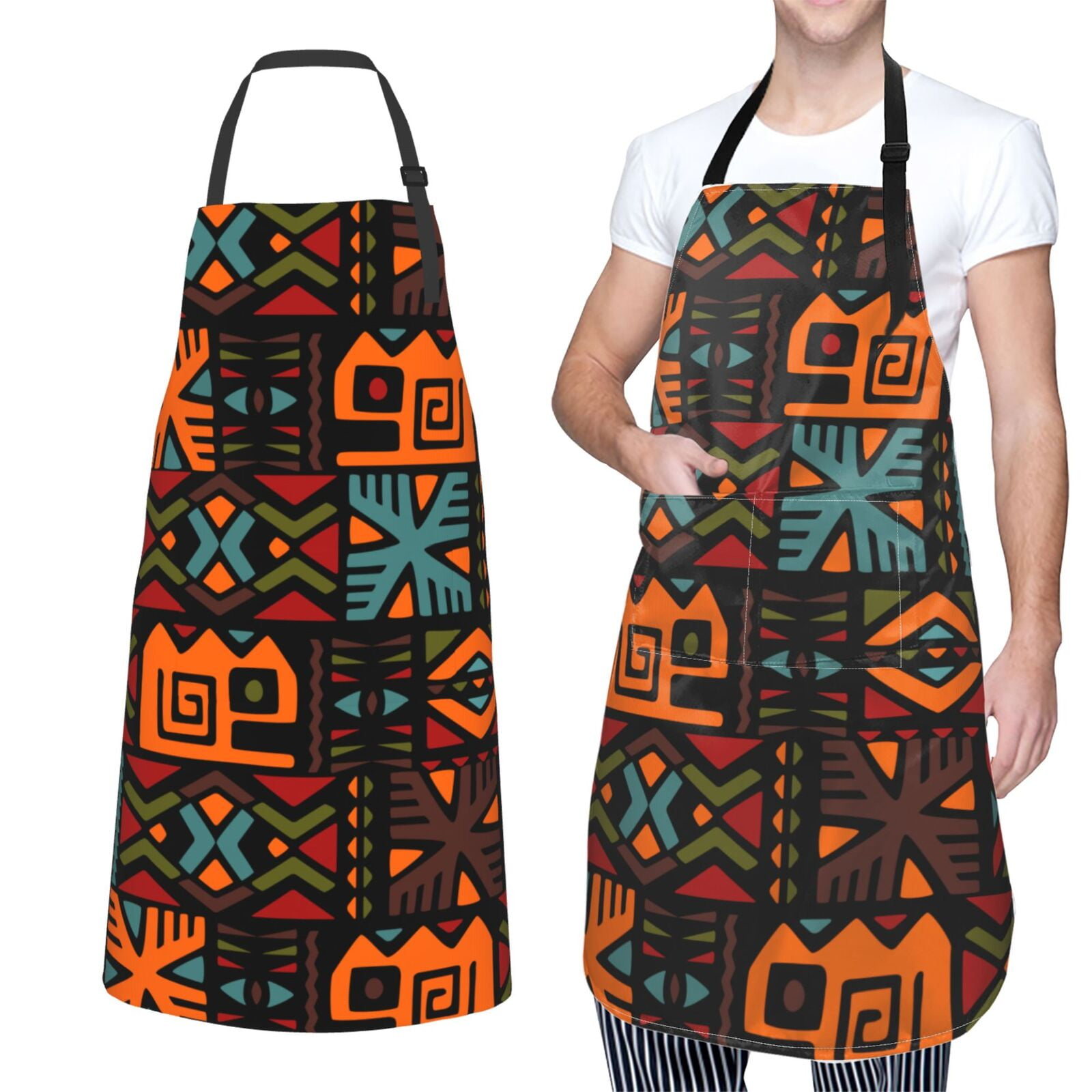 XMXT 1 Pcs Waterproof Kitchen Cooking Apron, African Tribal Decoration ...