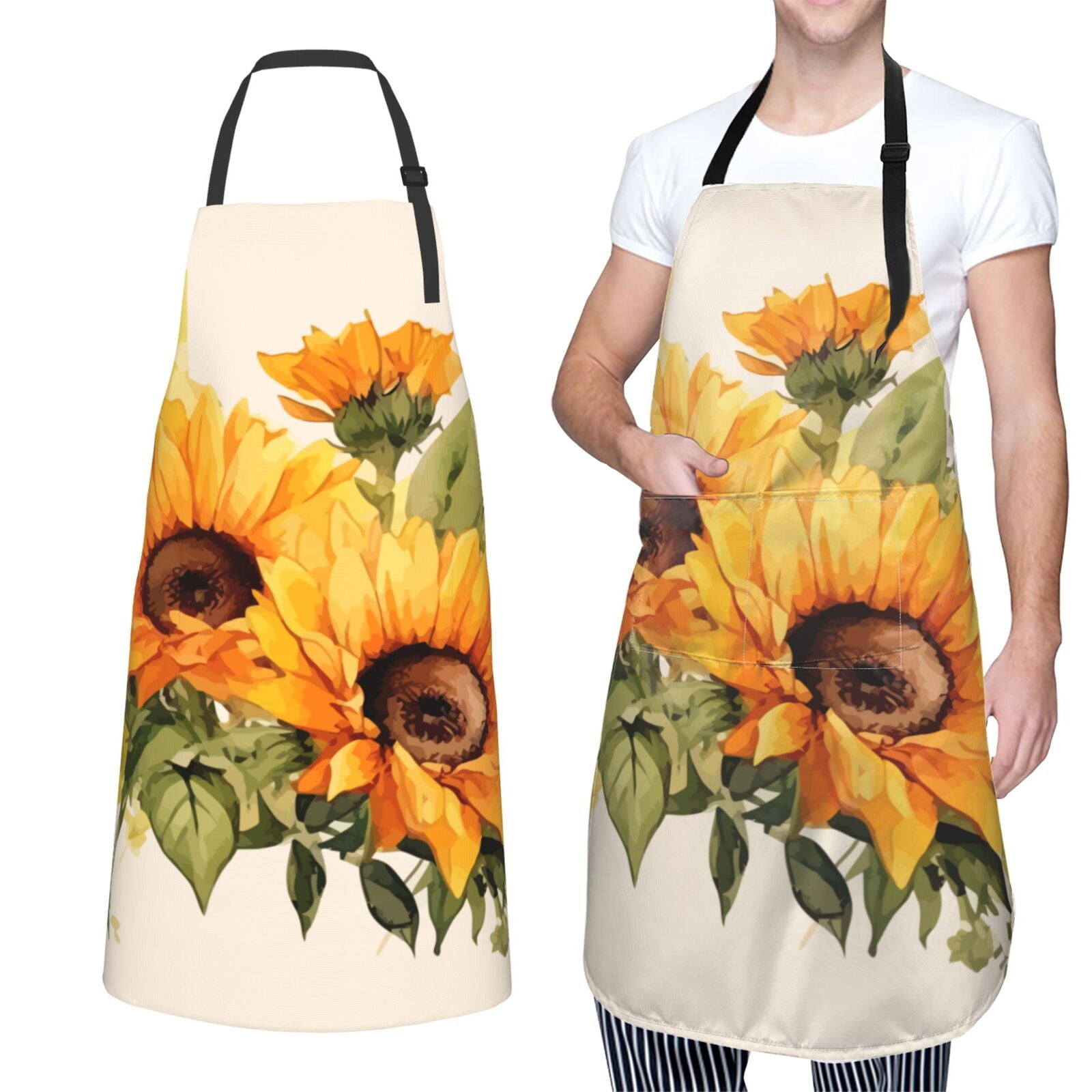 XMXT 1 Pcs Waterproof Kitchen Cooking Apron, Beautiful Sunflower ...