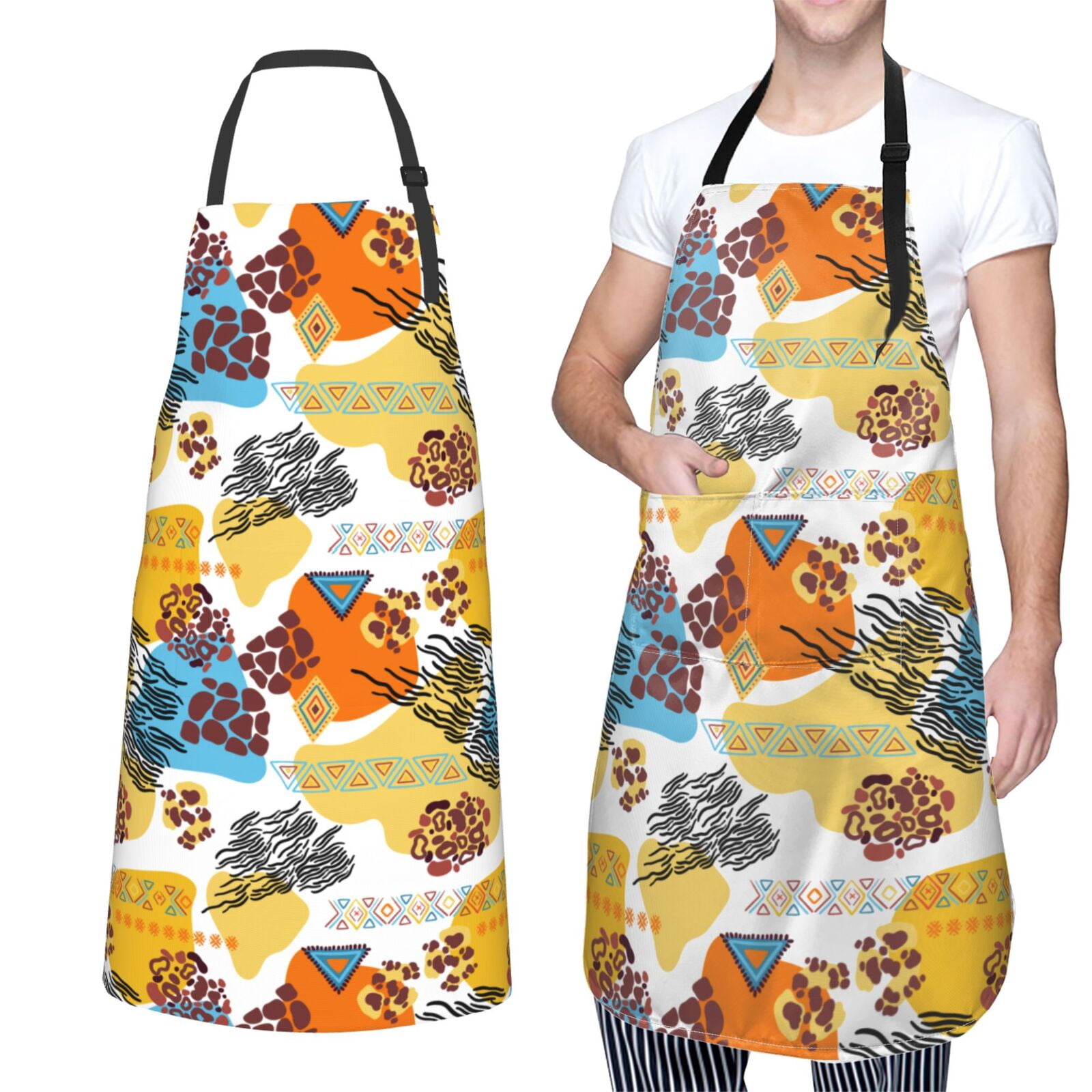 XMXT 1 Pcs Waterproof Kitchen Cooking Apron, Bohemian Decor Leopard ...