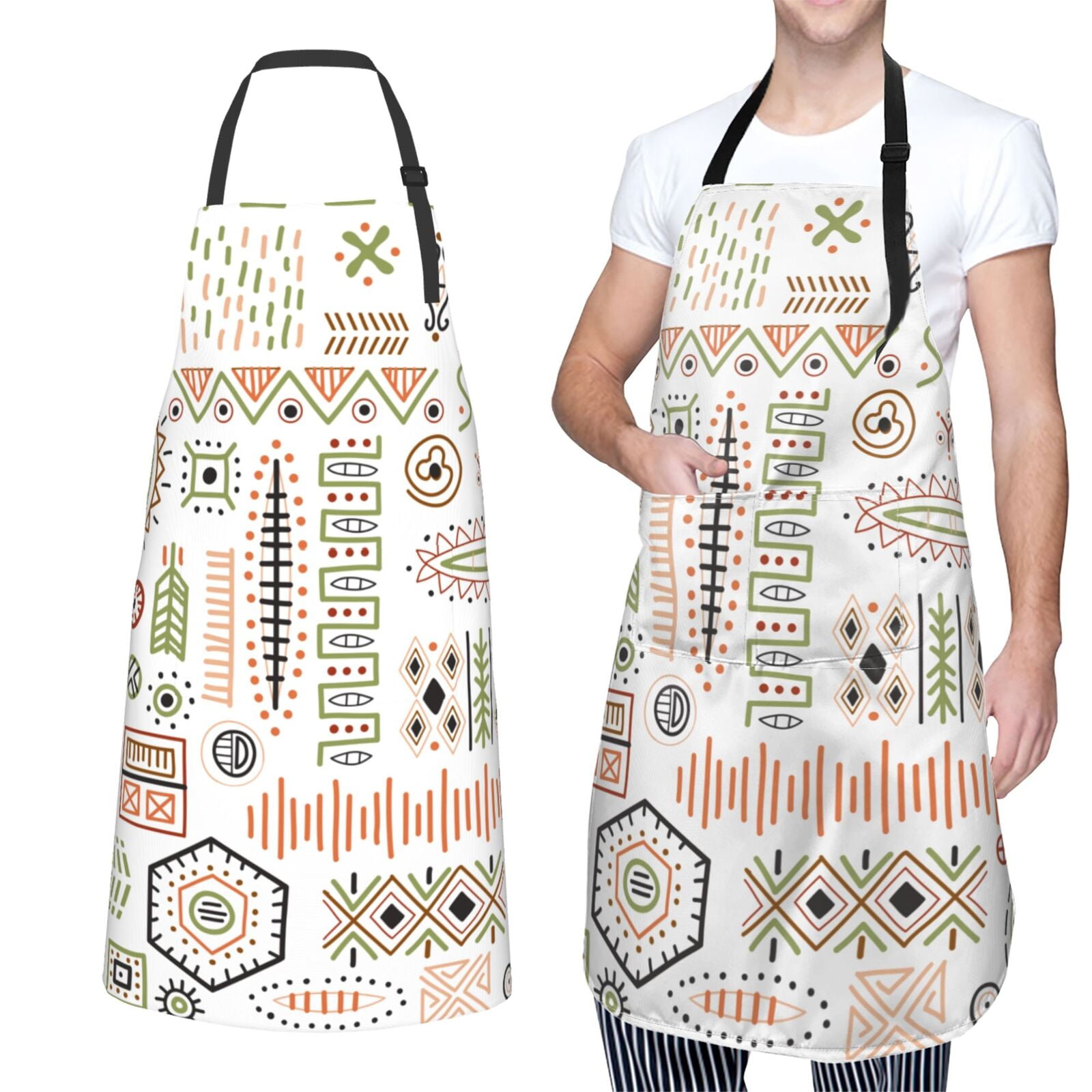 XMXT 1 Pcs Waterproof Kitchen Cooking Apron, Bohemian Decorative ...