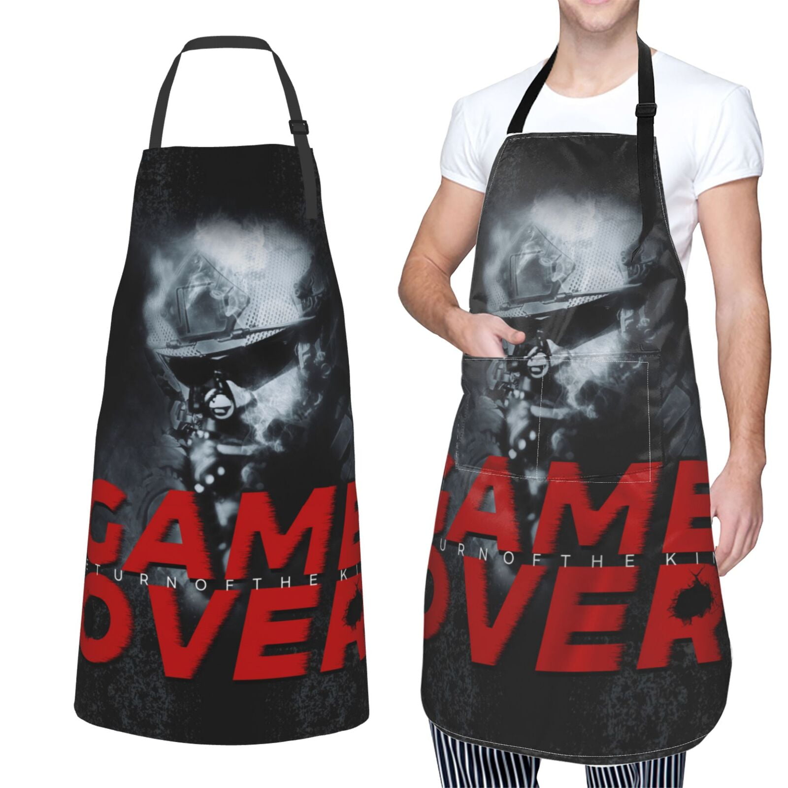 XMXT 1 Pcs Waterproof Kitchen Cooking Apron, Diablo Game Elements ...