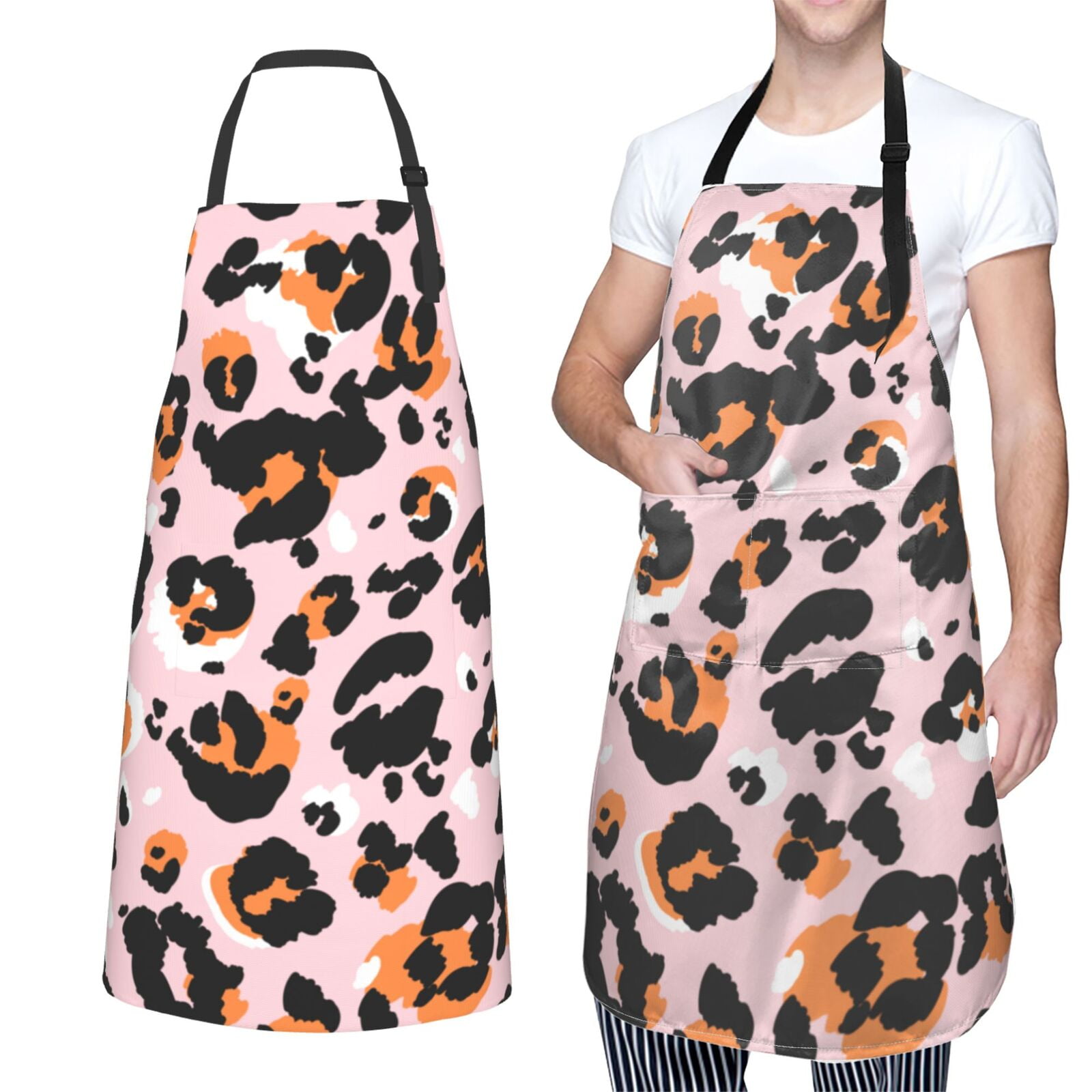 XMXT 1 Pcs Waterproof Kitchen Cooking Apron, Dotted Pink Tattoo ...