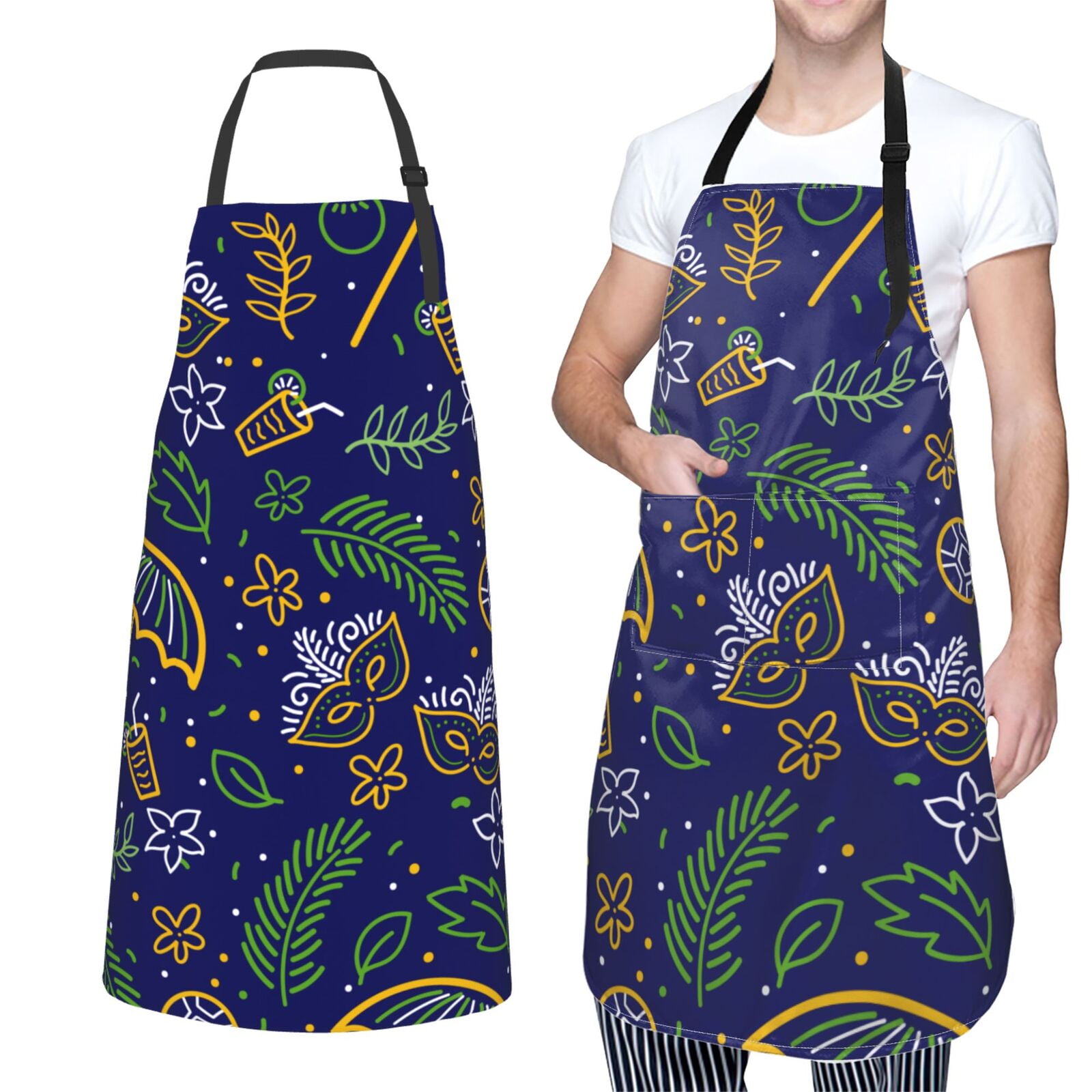 XMXT 1 Pcs Waterproof Kitchen Cooking Apron, Hand Painted Brazilian ...