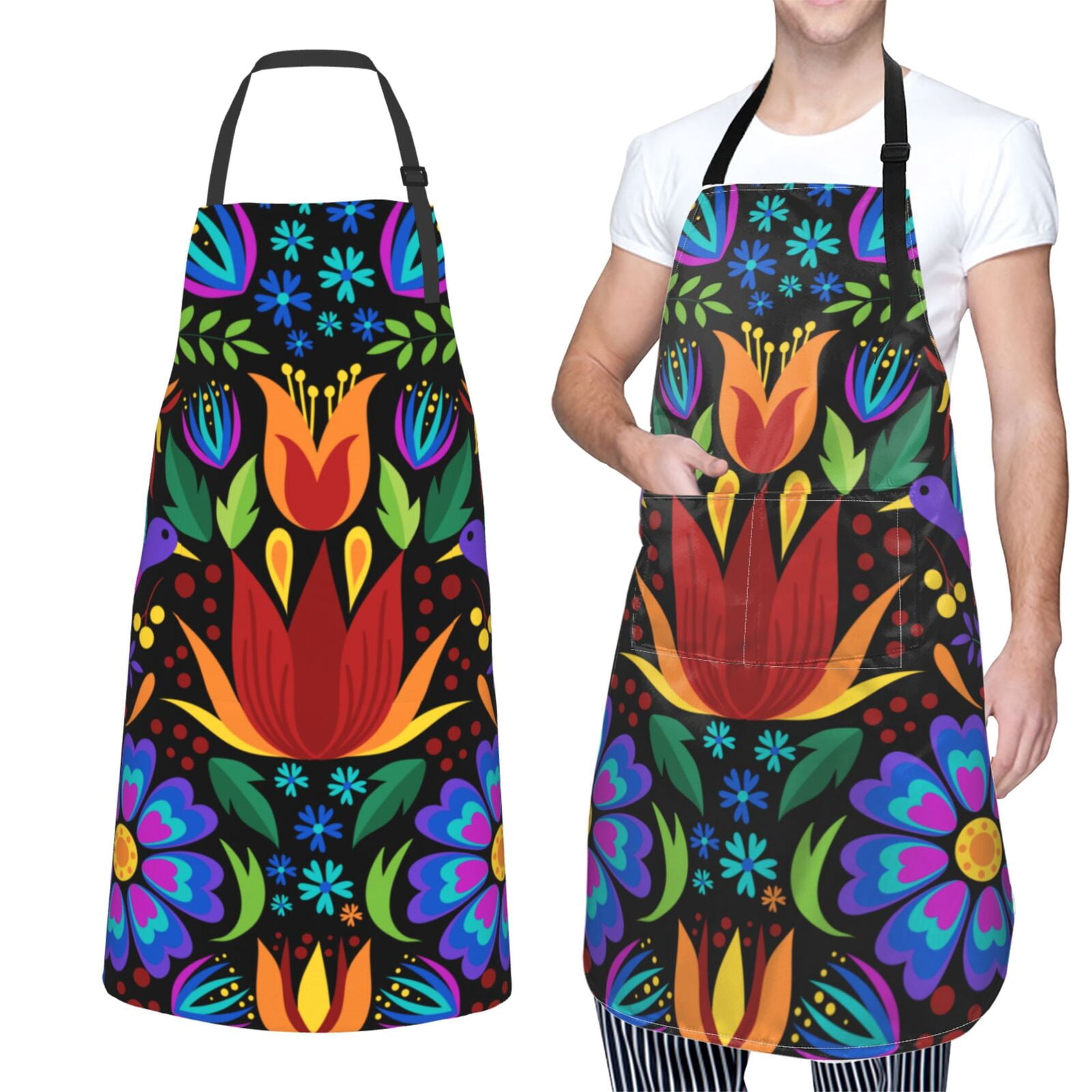 XMXT 1 Pcs Waterproof Kitchen Cooking Apron, Mexican Decorative ...