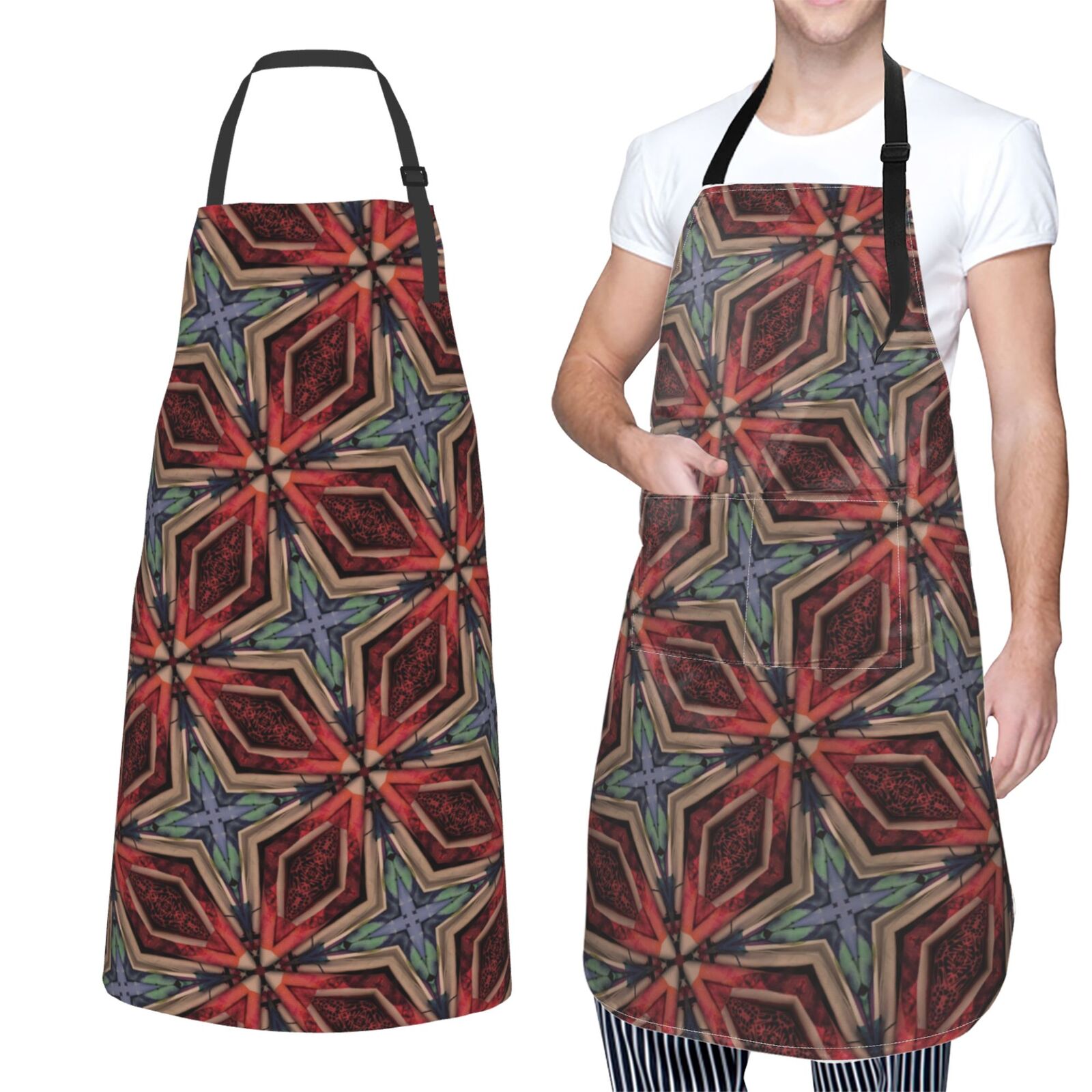 XMXT 1 Pcs Waterproof Kitchen Cooking Apron, Moroccan Texture ...