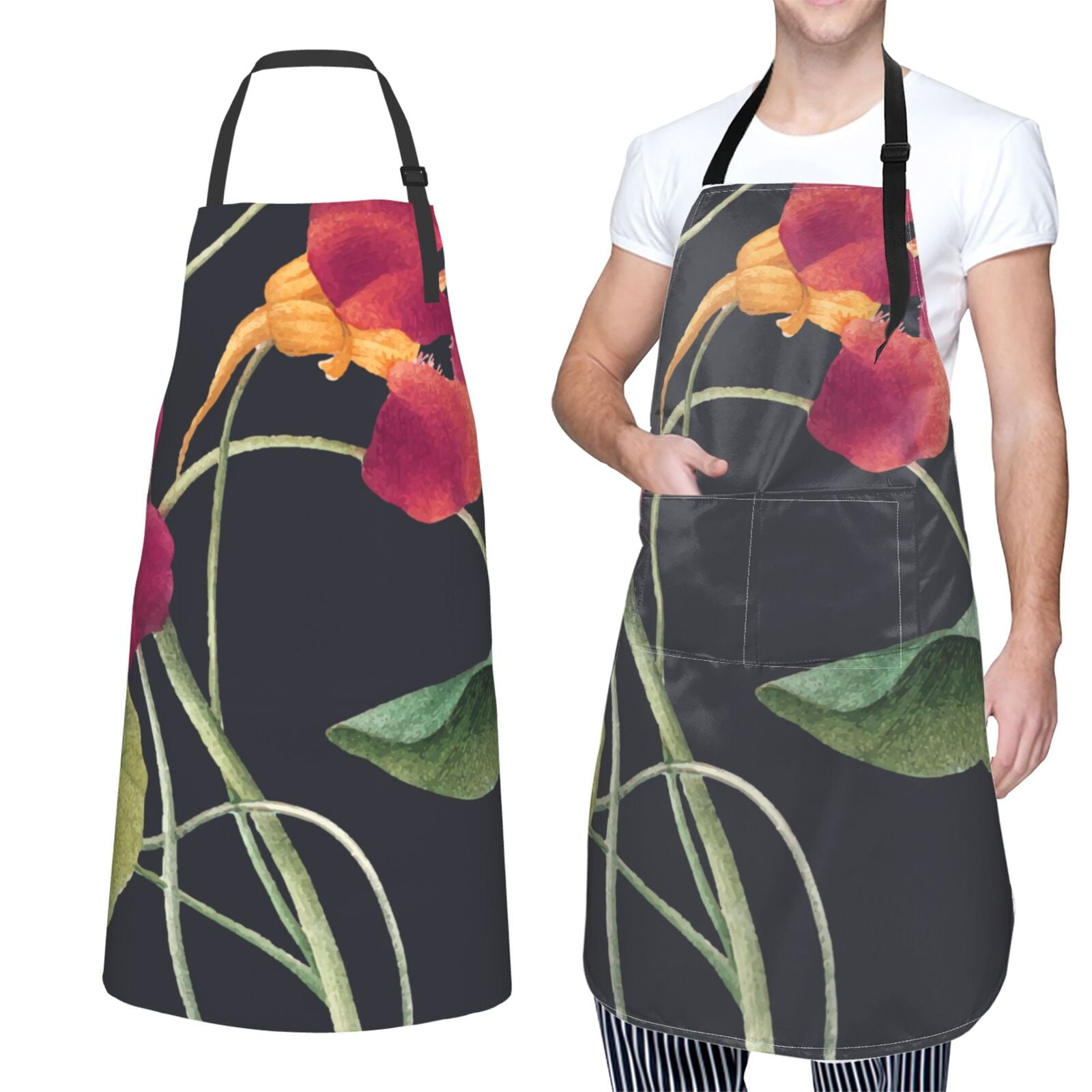 XMXT 1 Pcs Waterproof Kitchen Cooking Apron, Realistic Watercolor ...
