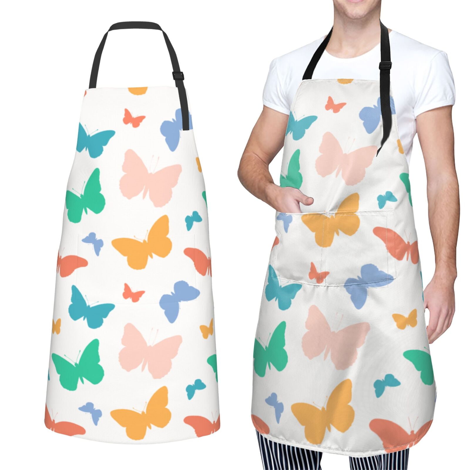 XMXT 1 Pcs Waterproof Kitchen Cooking Apron, Seamless Colorful ...
