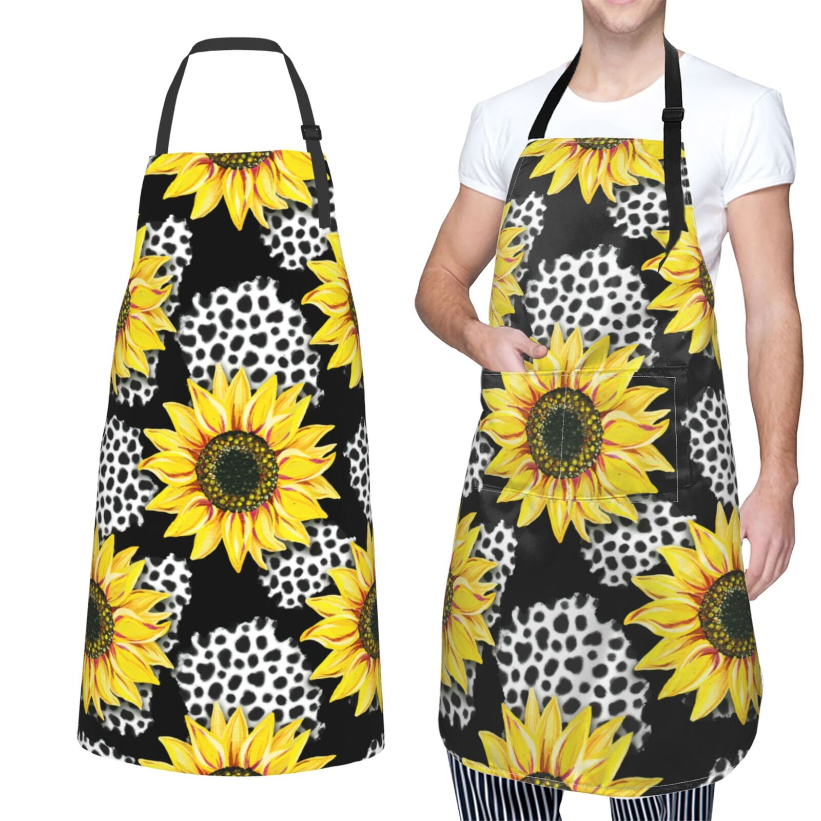 XMXT 1 Pcs Waterproof Kitchen Cooking Apron, Sunflower Realistic ...