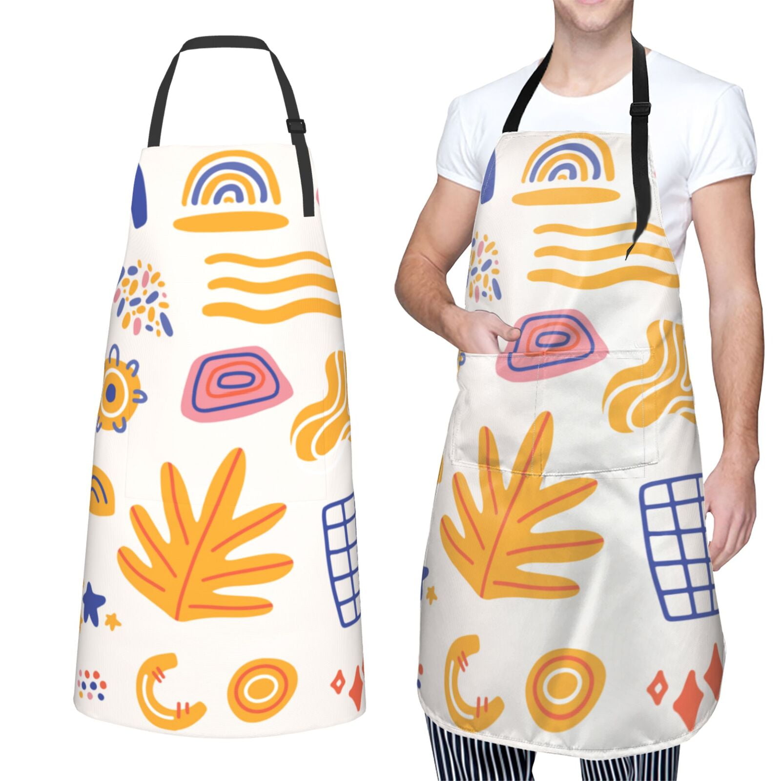 XMXT 1 Pcs Waterproof Kitchen Cooking Apron, Vivid Abstract Graffiti ...