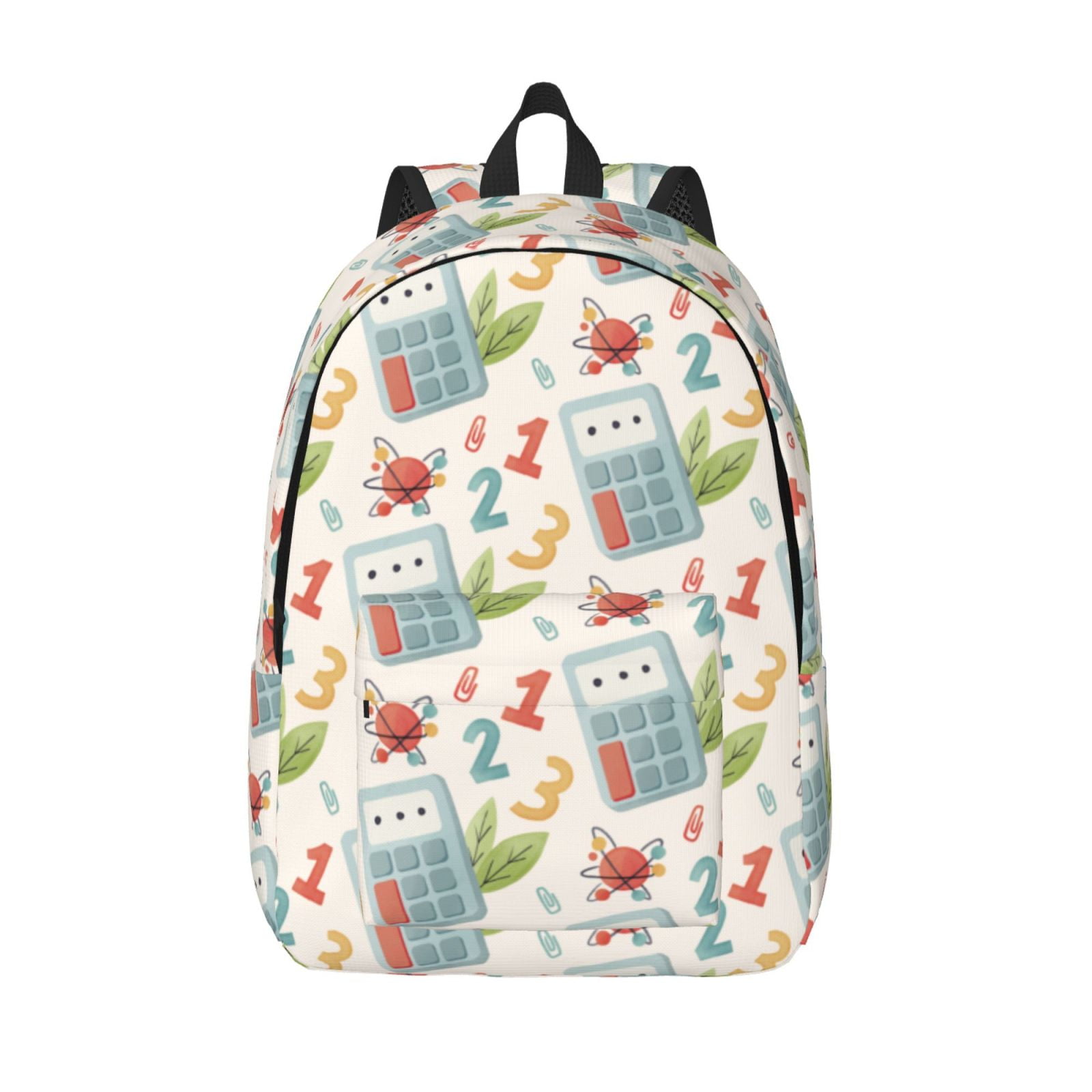 XMXT Backpack for School Work, Cute Calculator Pattern Canvas Bookbag ...