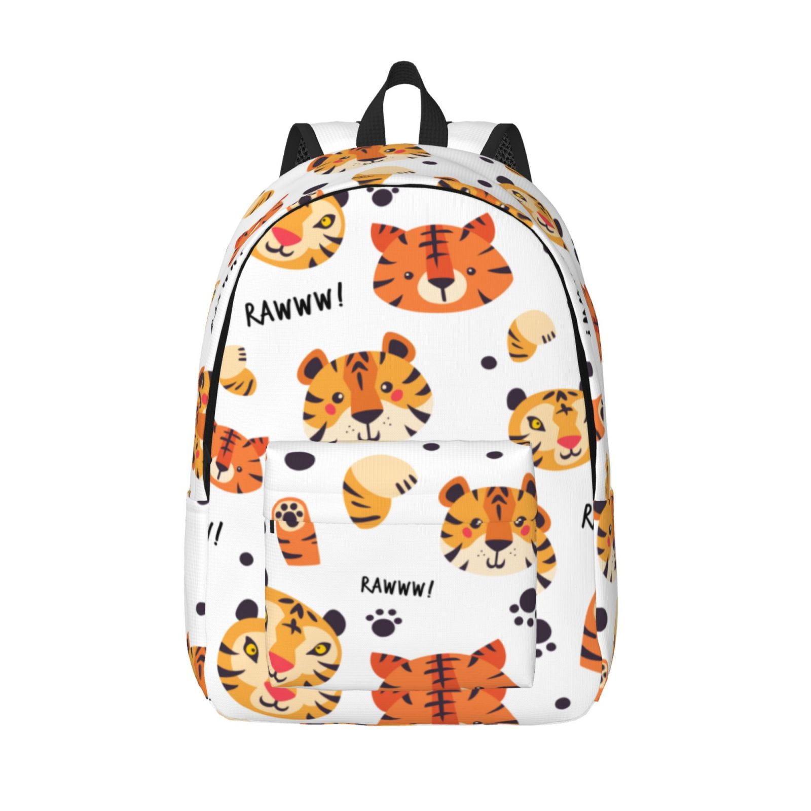 XMXT Backpack for School Work, Cute Dumb Tiger Canvas Bookbag Travel ...