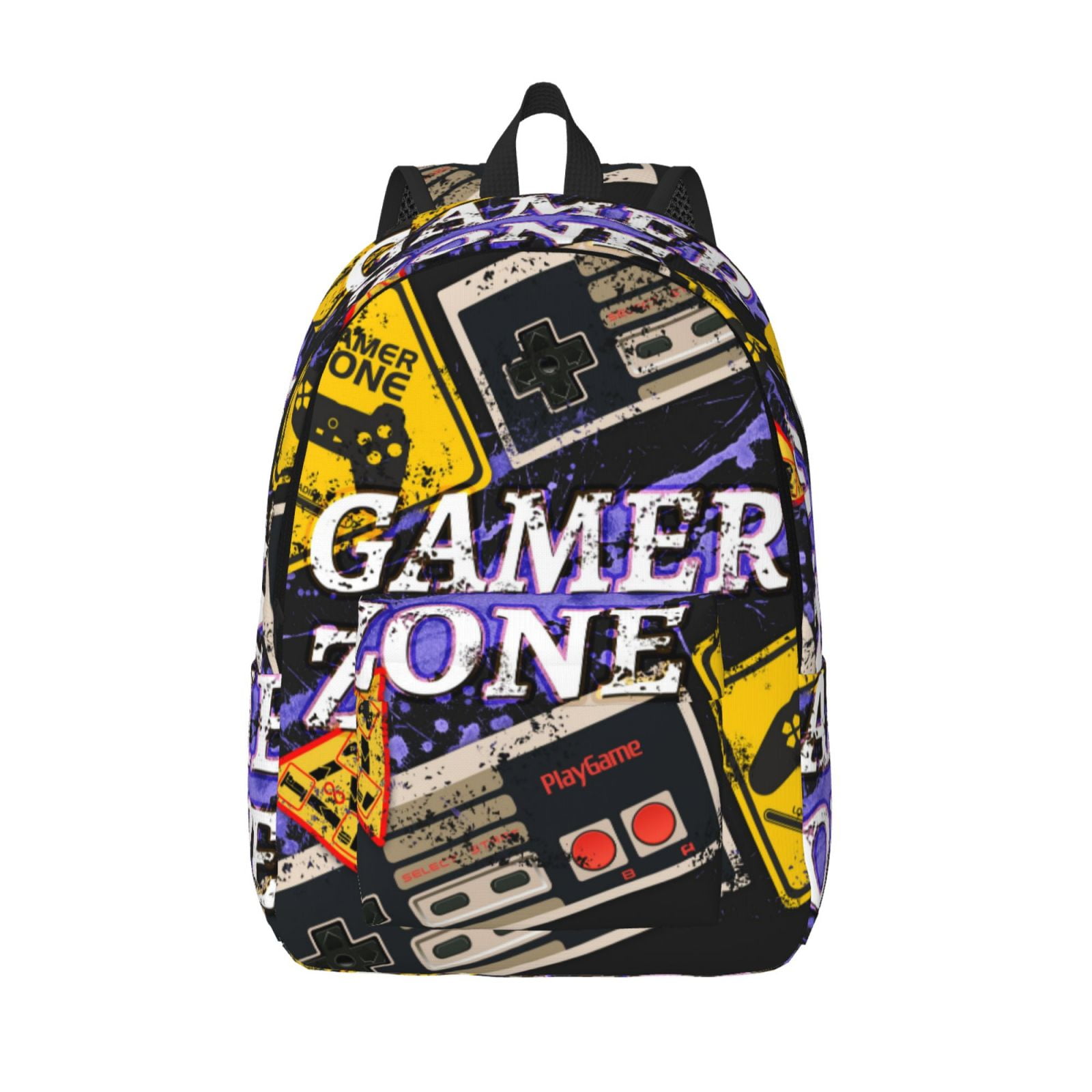 XMXT Backpack for School Work, Retro Game Handle Elements Pattern ...