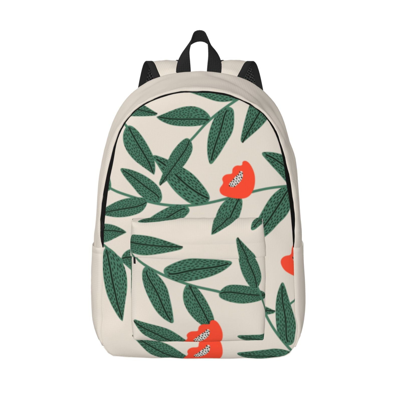 XMXT Backpack for School Work, Vivid Orange Flowers Canvas Bookbag ...