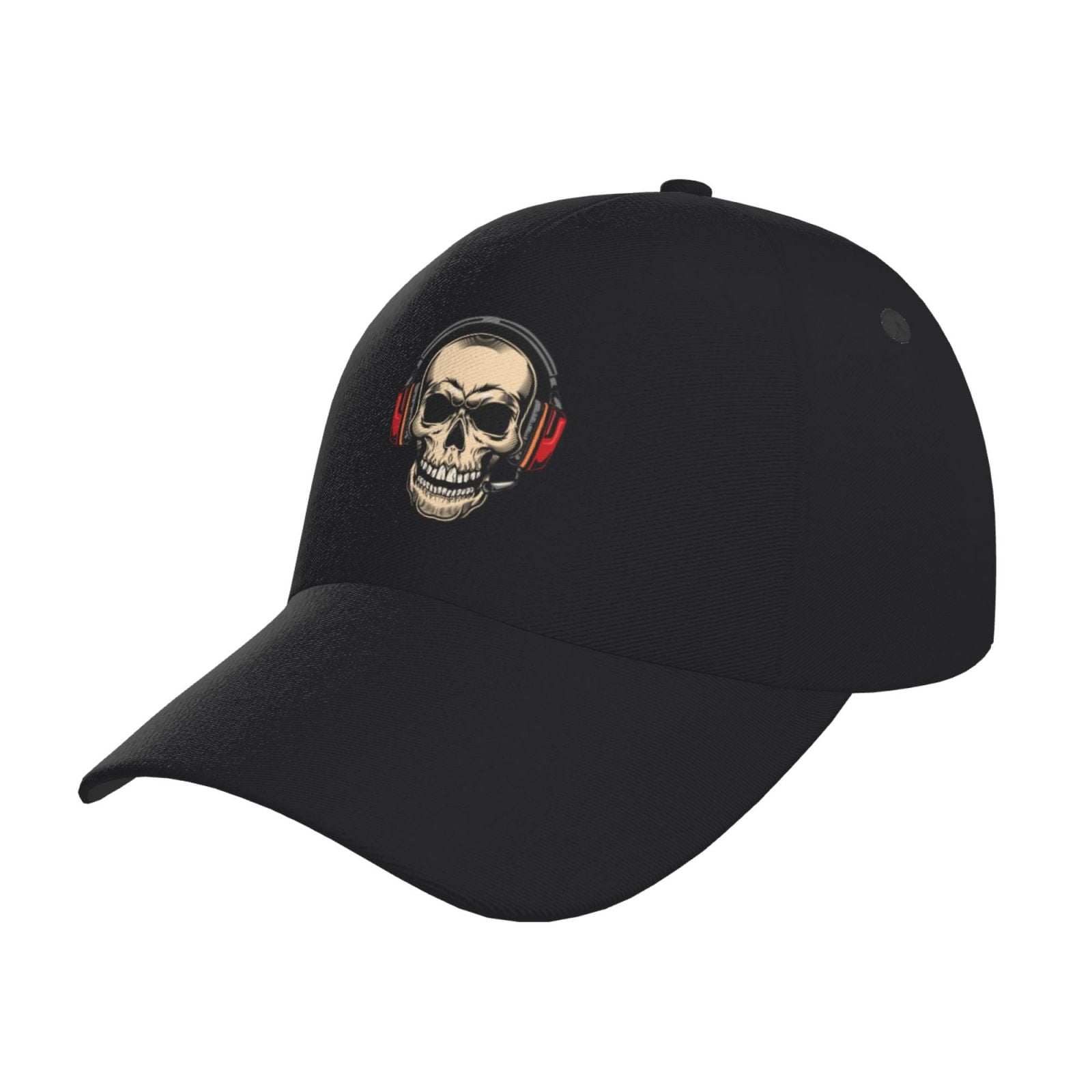 XMXT Baseball Cap, Cartoon Headset Skull Print Sun Hats for Men, One ...