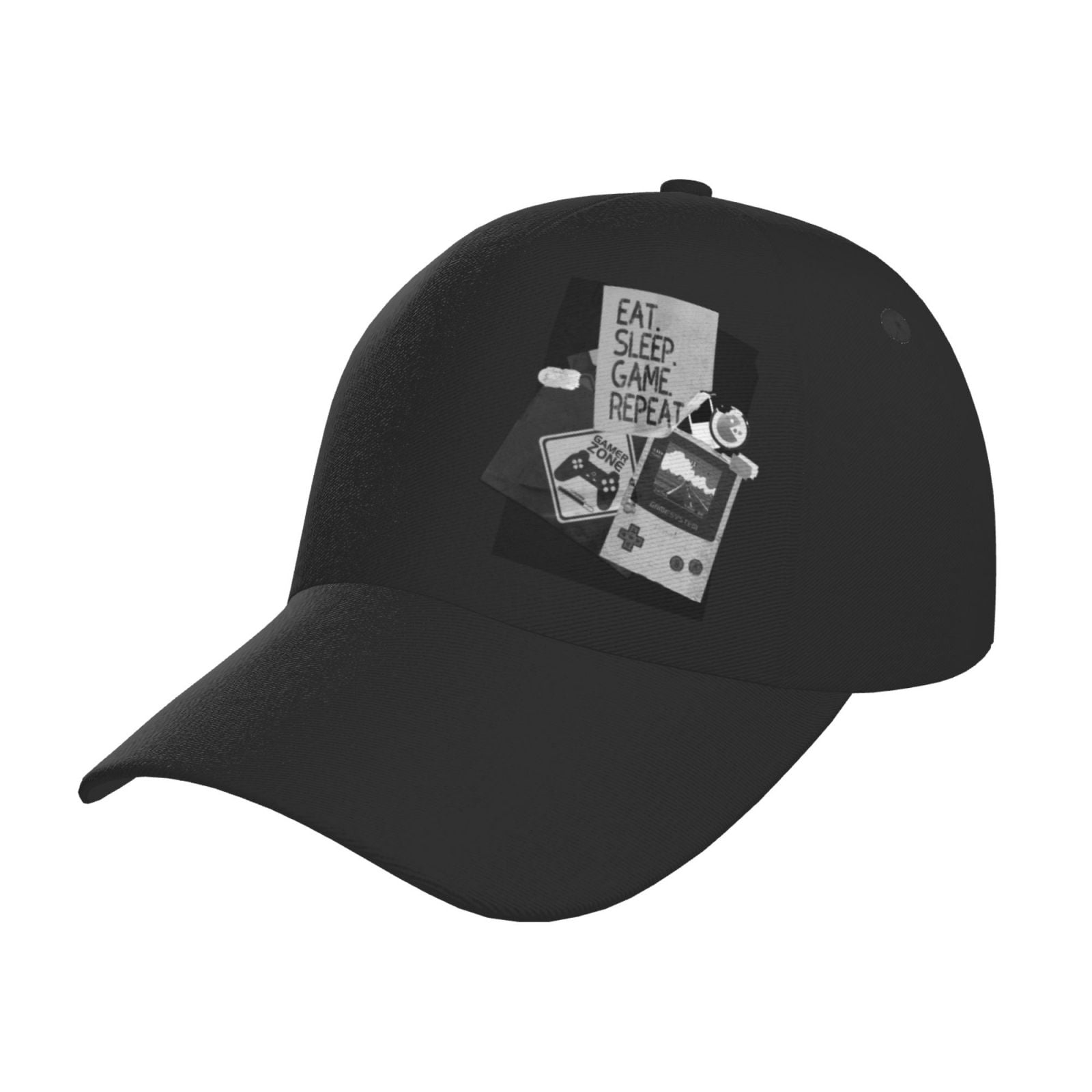 XMXT Baseball Cap, Eat Sleep Game Pattern Blue Sun Hats for Men, One ...