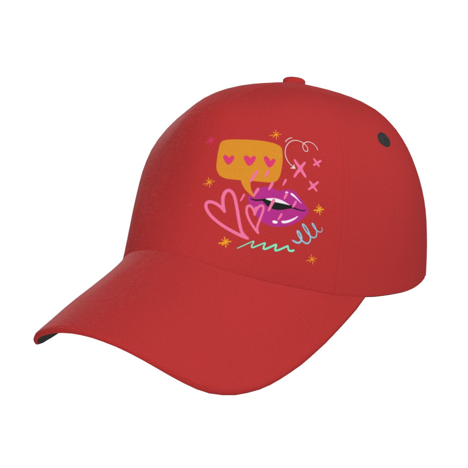 XMXT Baseball Cap, Heart Lips Love Symbol Red Sun Hats for Men, One ...