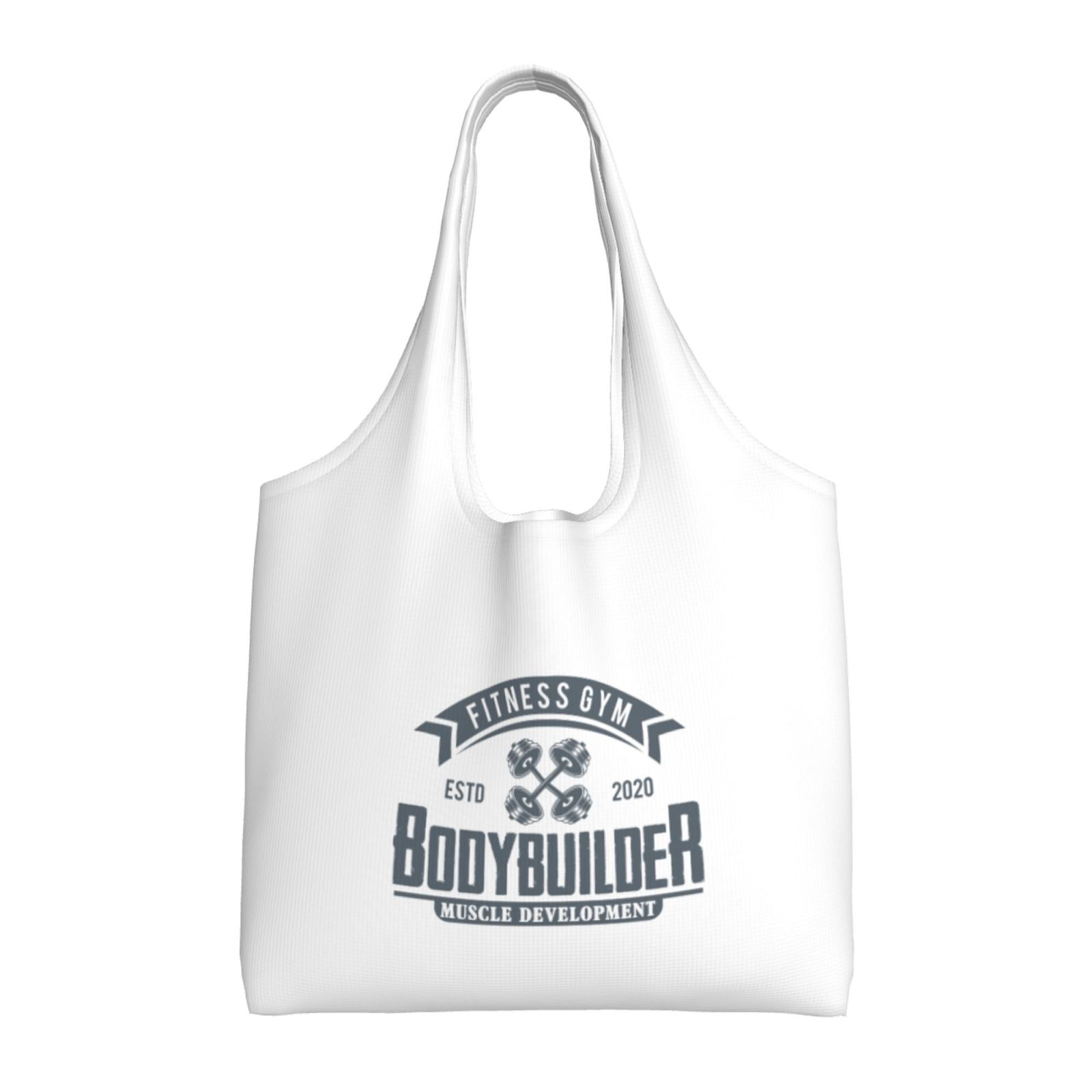 XMXT Canvas Tote Bag, Barbell Bodybuilder Logo Large Handbag for Women ...