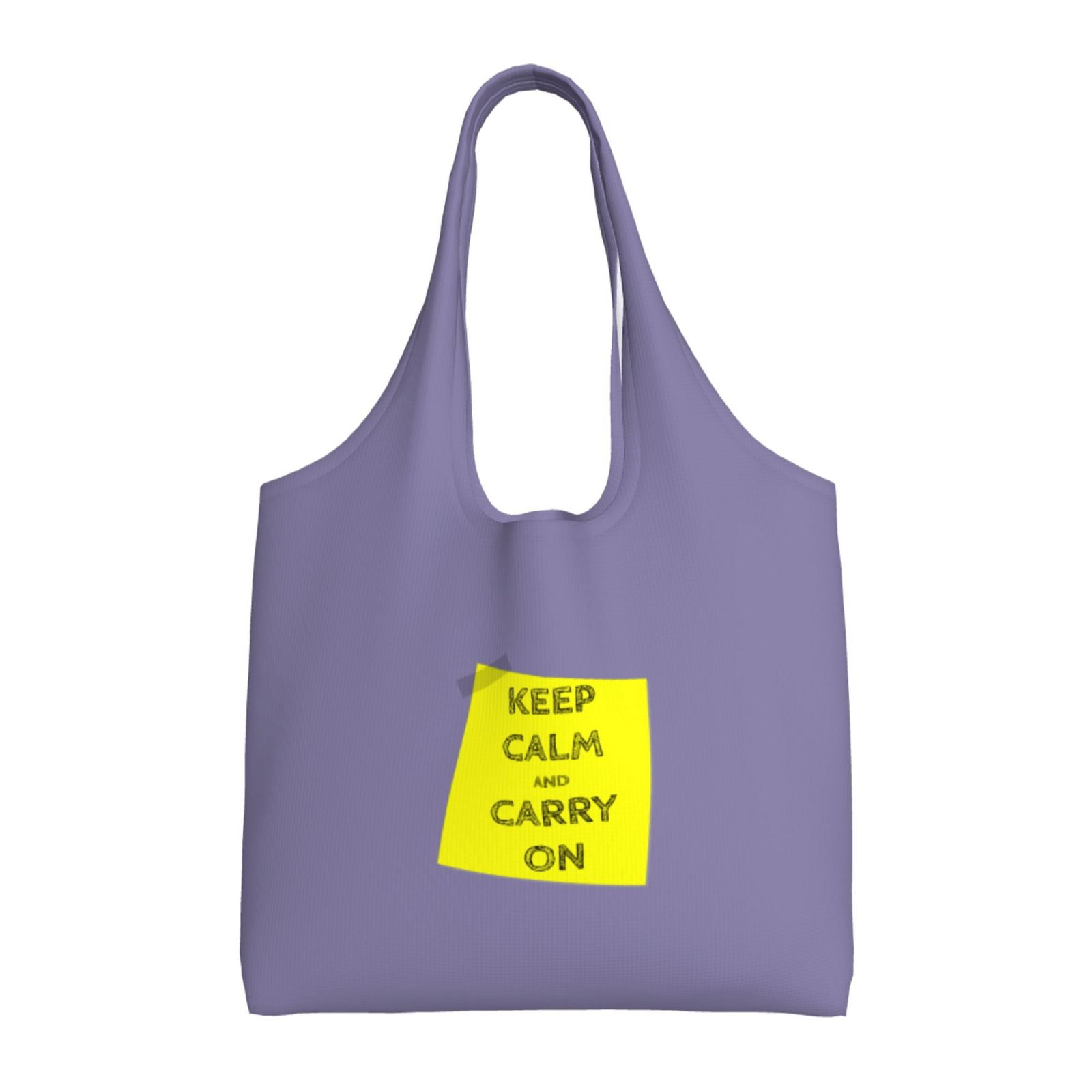 XMXT Canvas Tote Bag, Keep Calm Slogan Labels Purple Large Handbag for ...