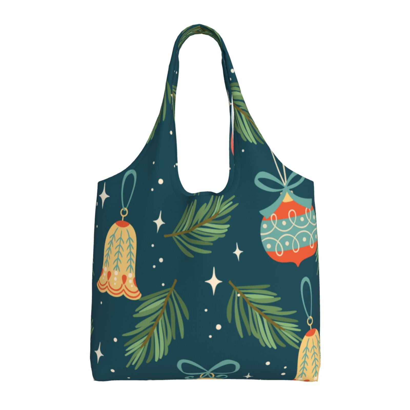 XMXT Canvas Tote Bag for Women, Cartoon Christmas Bells Large Reusable ...