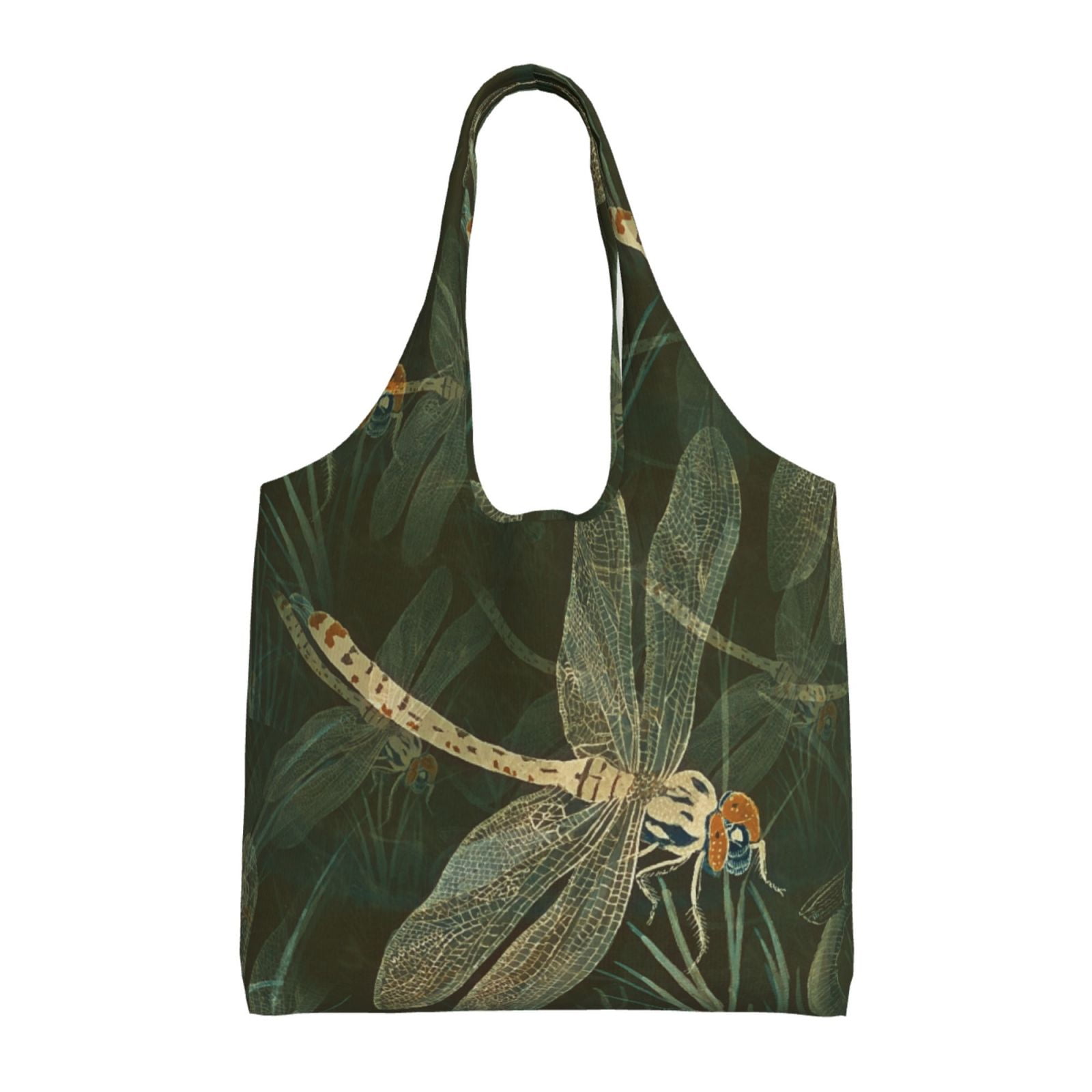 XMXT Canvas Tote Bag for Women, Dragonfly Insect Print Large Reusable ...