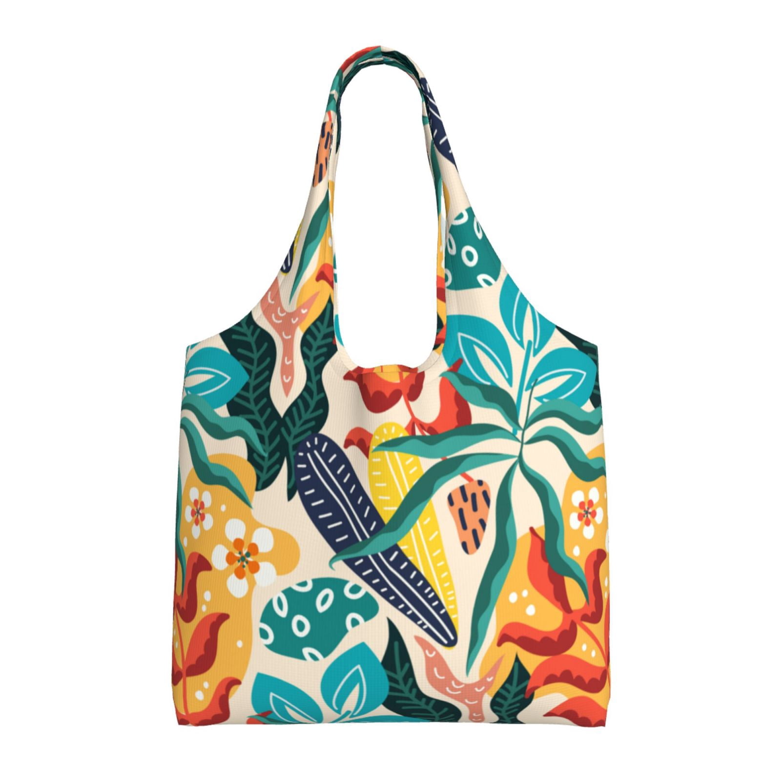 XMXT Canvas Tote Bag for Women, Lush Foliage Graffiti Large Reusable ...