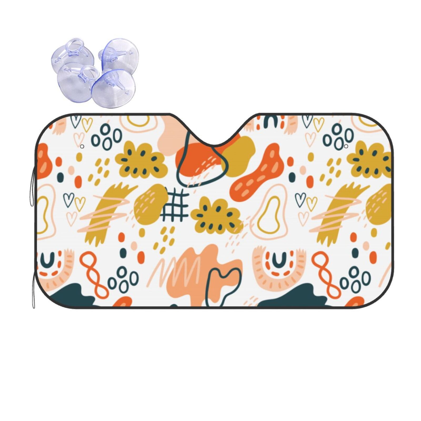 XMXT Car Sun Shade Windshield, Abstract Graphic Multicolor Printing ...