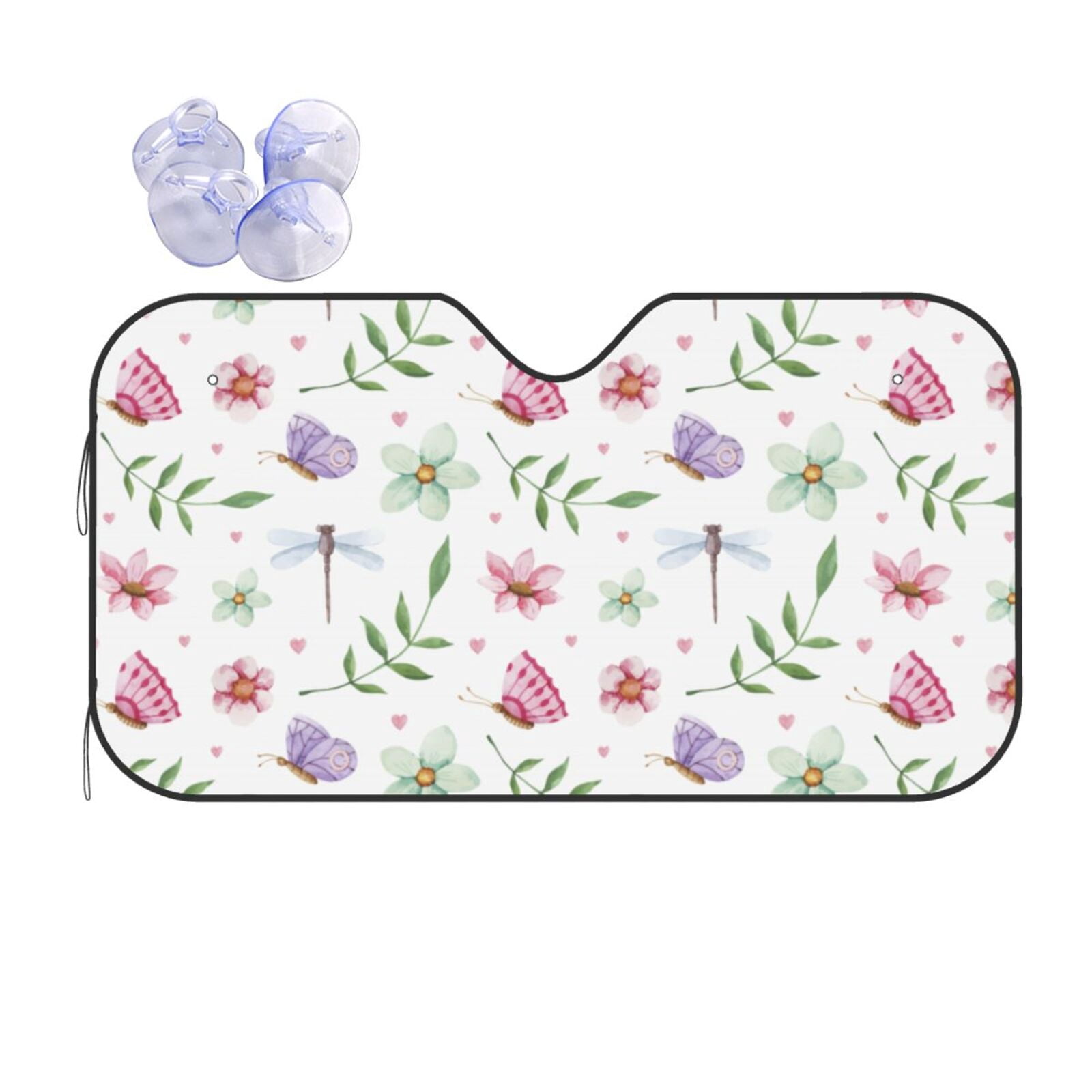 XMXT Car Sun Shade Windshield, Beautiful Butterflies Dragonfly Sunshade ...