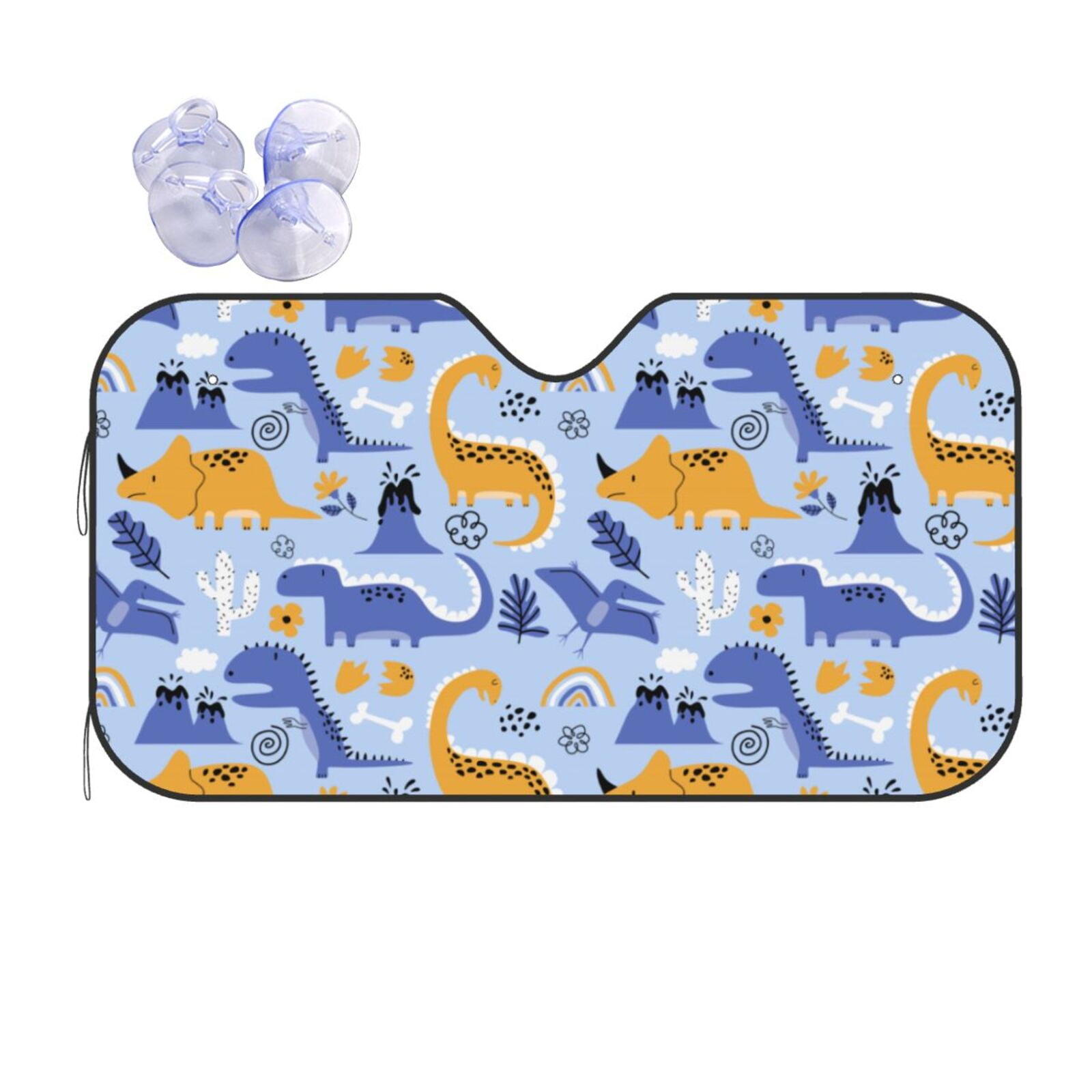 XMXT Car Sun Shade Windshield, Blue Cute Dinosaur Sunshade for Car ...