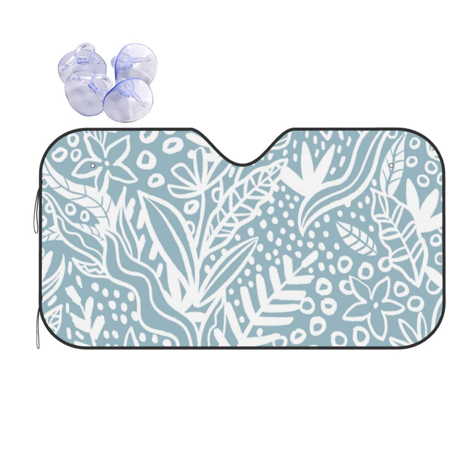 XMXT Car Sun Shade Windshield, Blue Floral Pattern Sunshade for Car ...