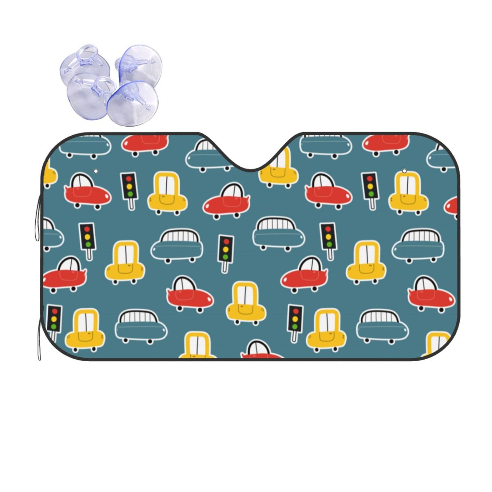 XMXT Car Sun Shade Windshield, Cartoon Road Car Print Sunshade for Car ...