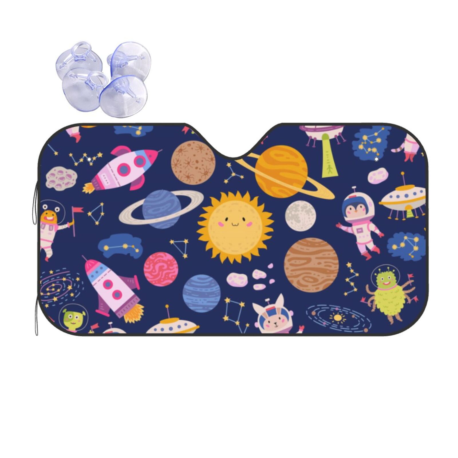 XMXT Car Sun Shade Windshield, Childhood Cartoon Universe Sunshade for ...