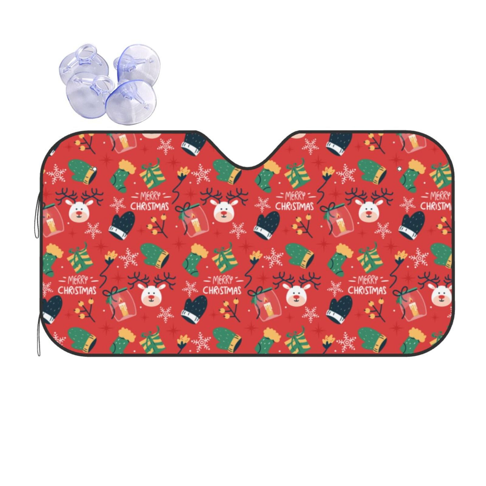 XMXT Car Sun Shade Windshield, Christmas Cartoon Deer Stocking Sunshade ...
