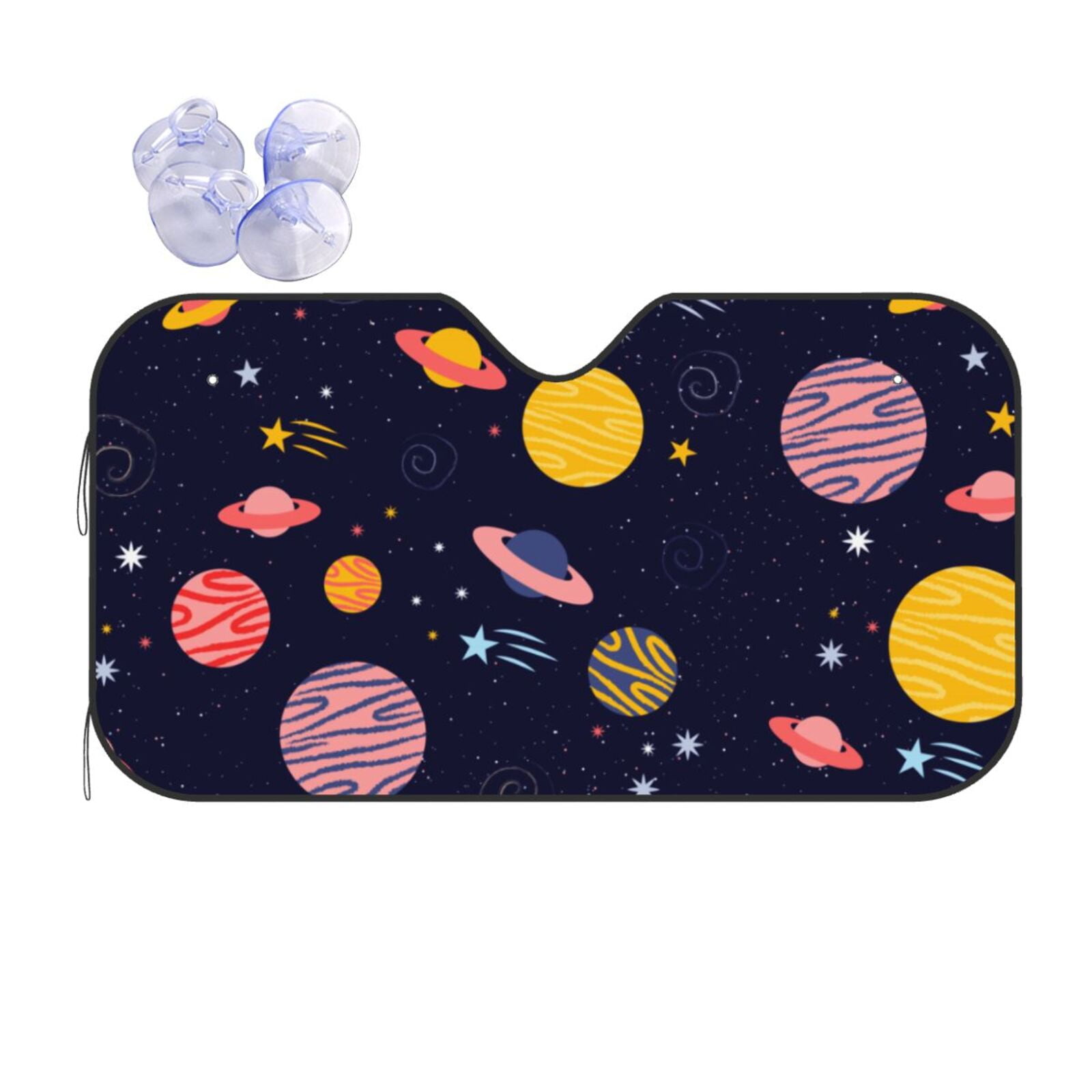 XMXT Car Sun Shade Windshield, Colorful Space Planet Sunshade for Car ...