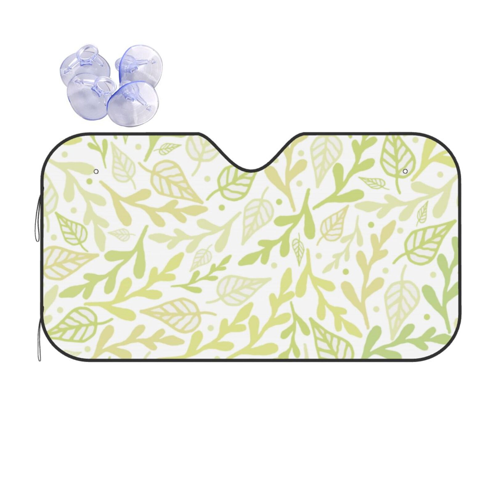 XMXT Car Sun Shade Windshield, Green Leaf Graffiti Prints Sunshade for ...