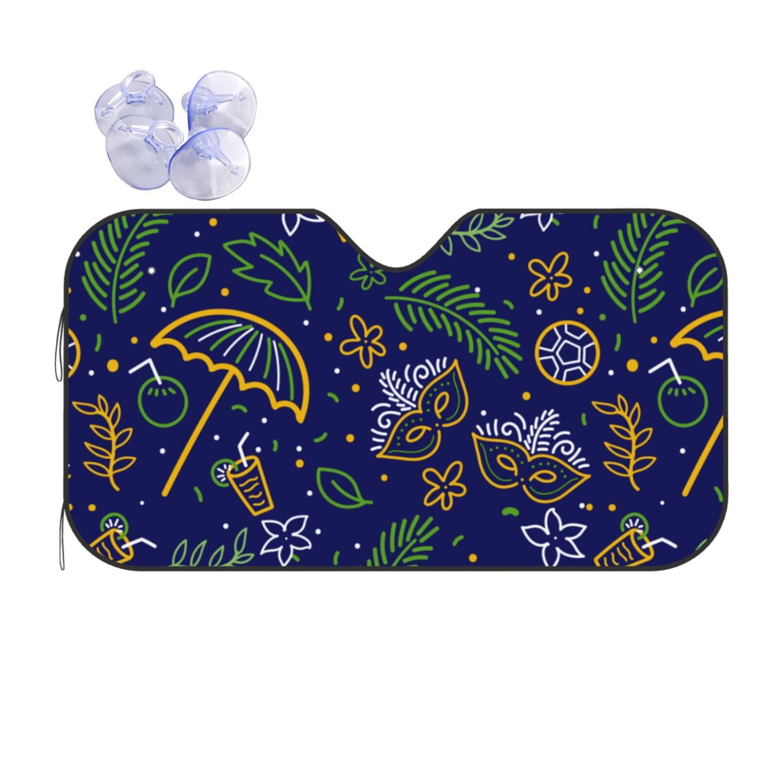 XMXT Car Sun Shade Windshield, Hand Painted Brazilian Carnival Sunshade ...