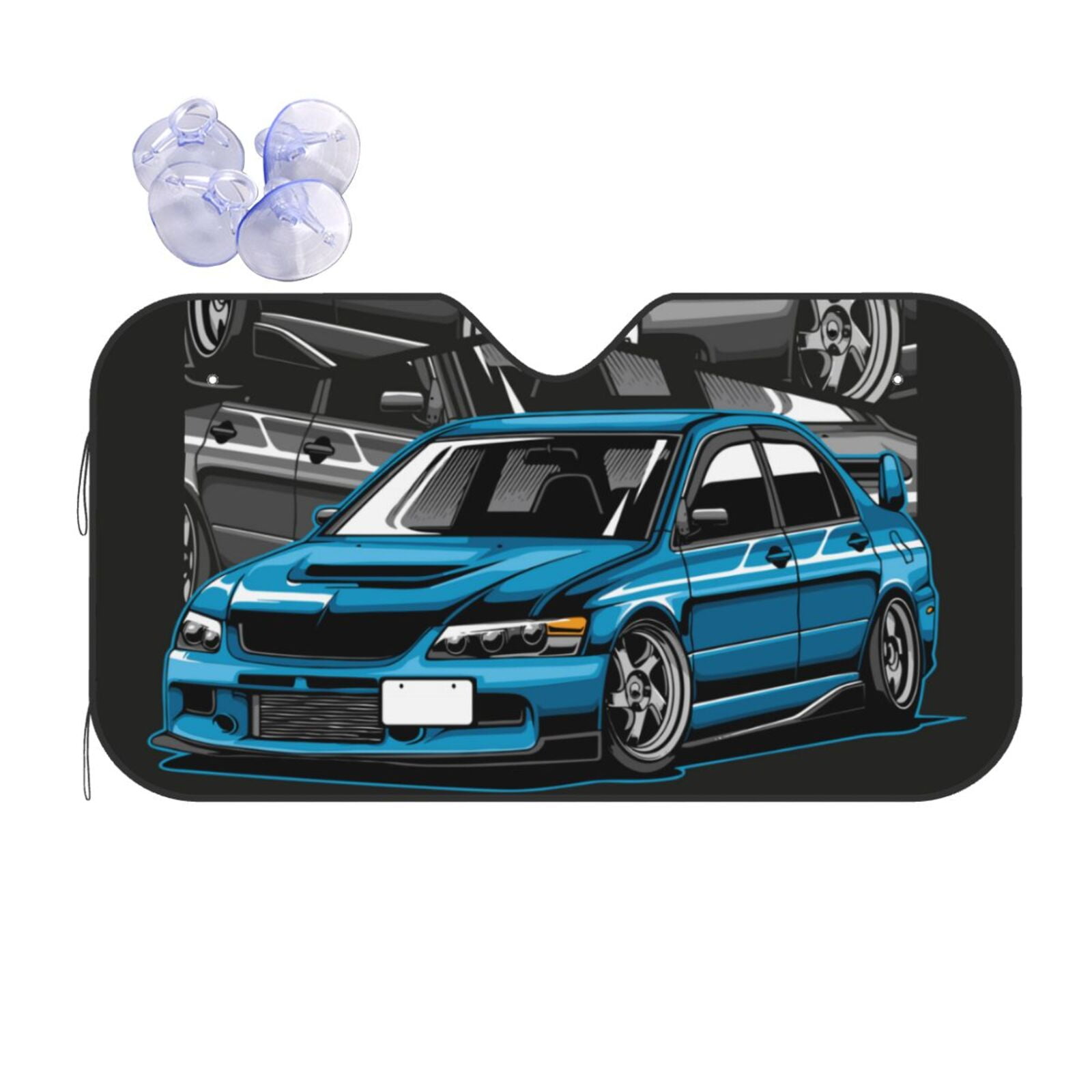 XMXT Car Sun Shade Windshield, Japanese Drift Auto Print Sunshade for ...