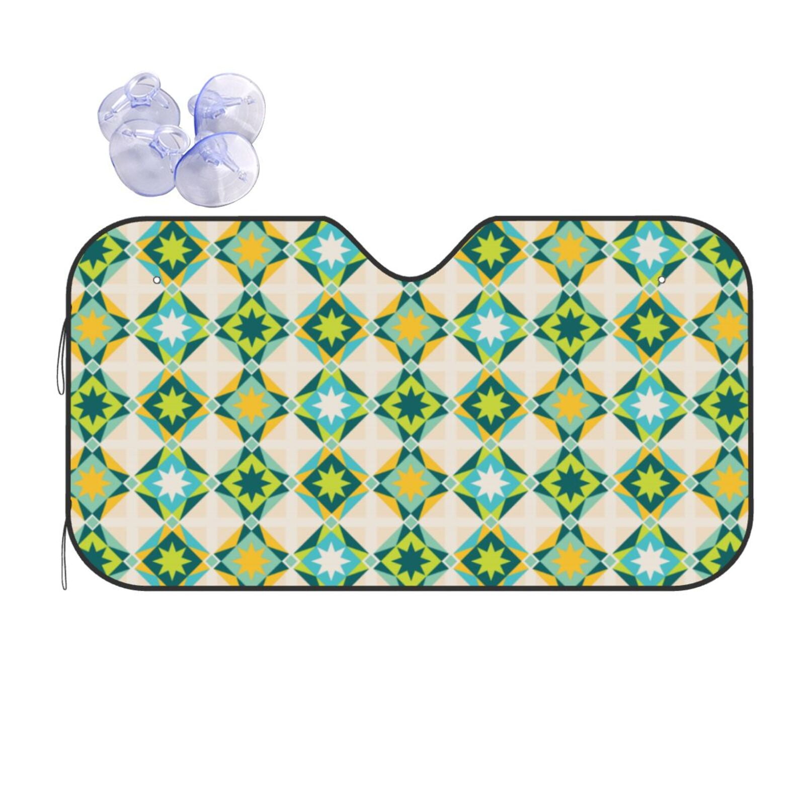 XMXT Car Sun Shade Windshield, Kaleidoscope Diamond Print Sunshade for ...