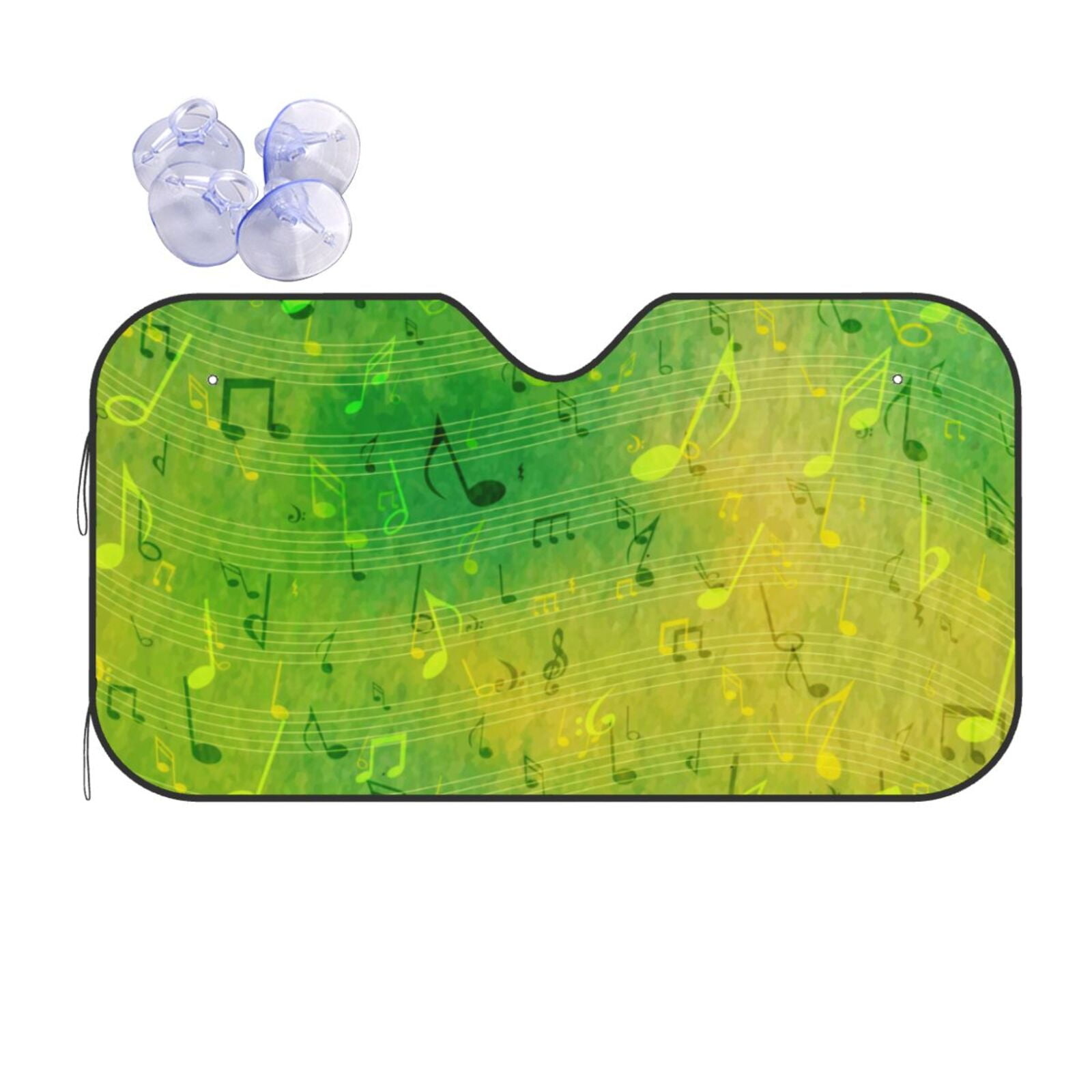 XMXT Car Sun Shade Windshield, Music Notes Green Print Sunshade for Car ...