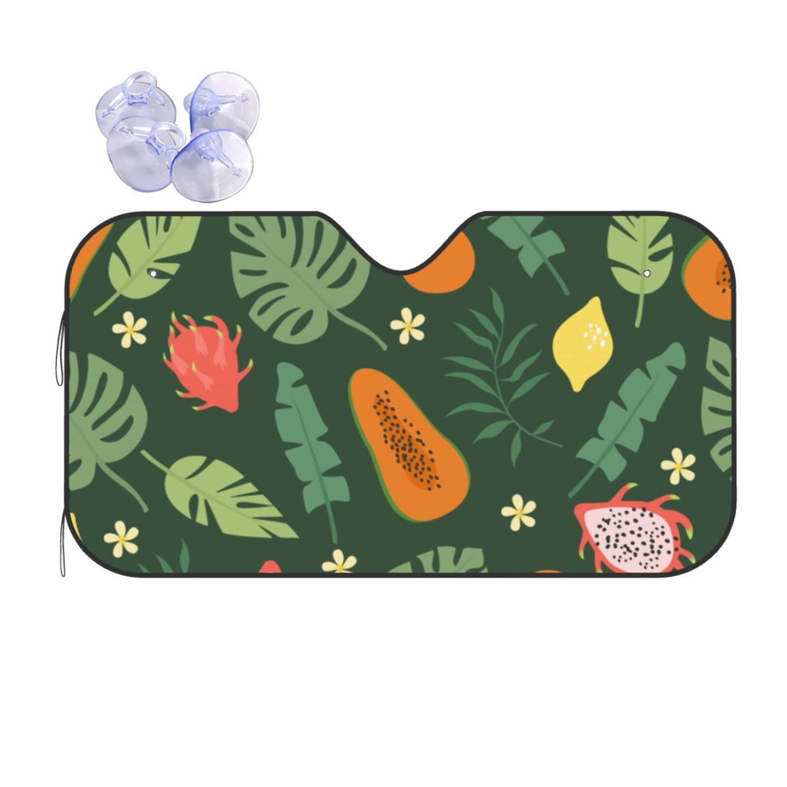 XMXT Car Sun Shade Windshield, Papaya Dragon Fruit Print Sunshade for ...