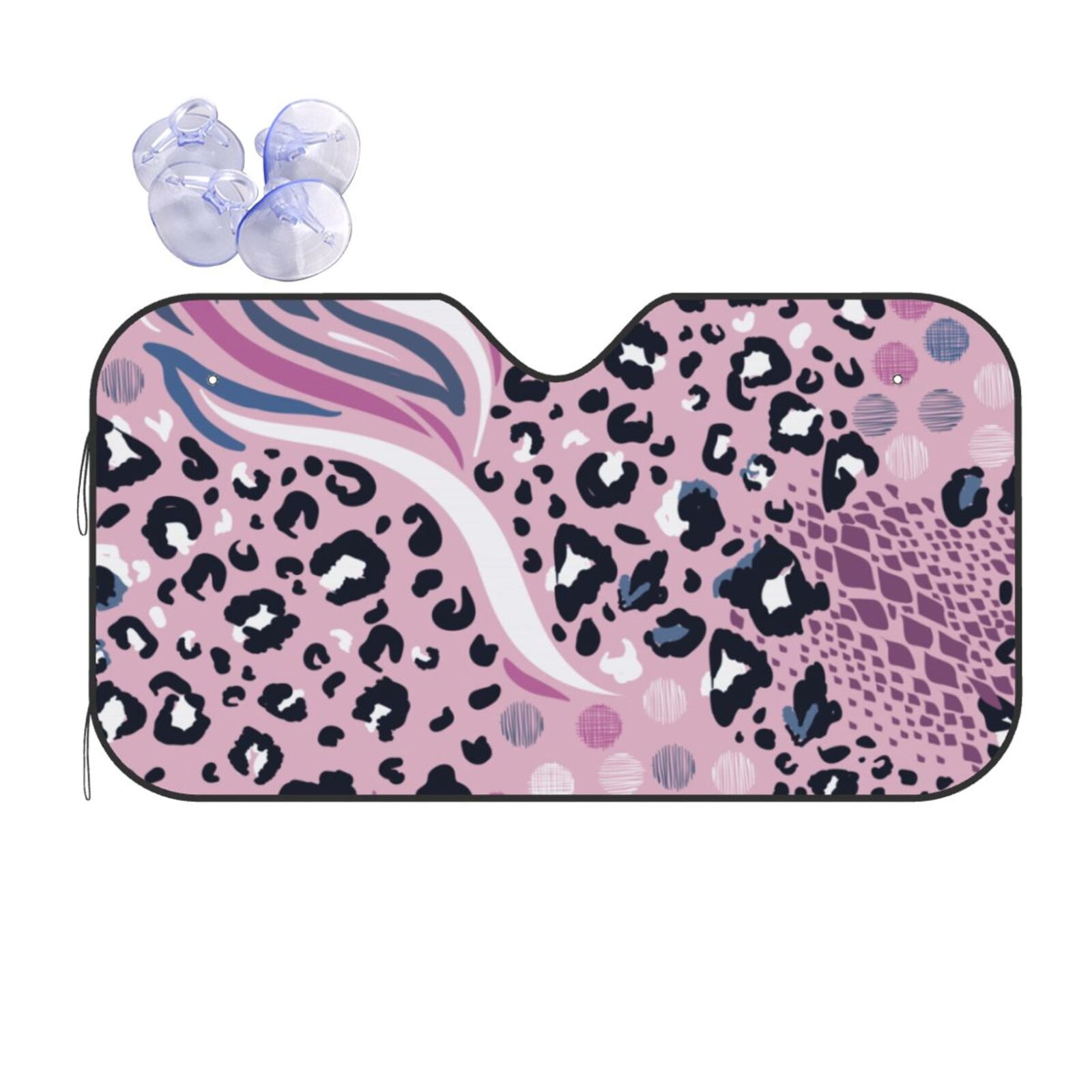 XMXT Car Sun Shade Windshield, Pink Animal Texture Sunshade for Car ...