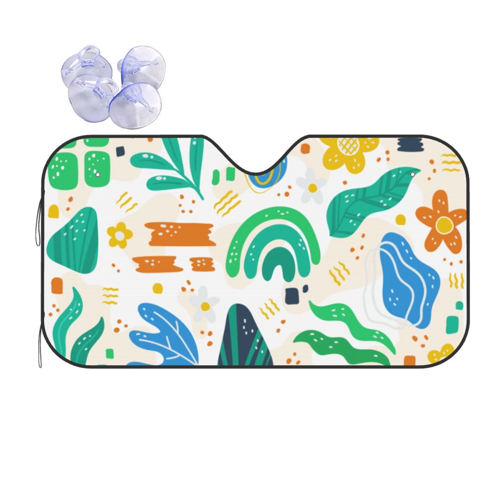 XMXT Car Sun Shade Windshield, Plant Graffiti Designs Sunshade for Car ...