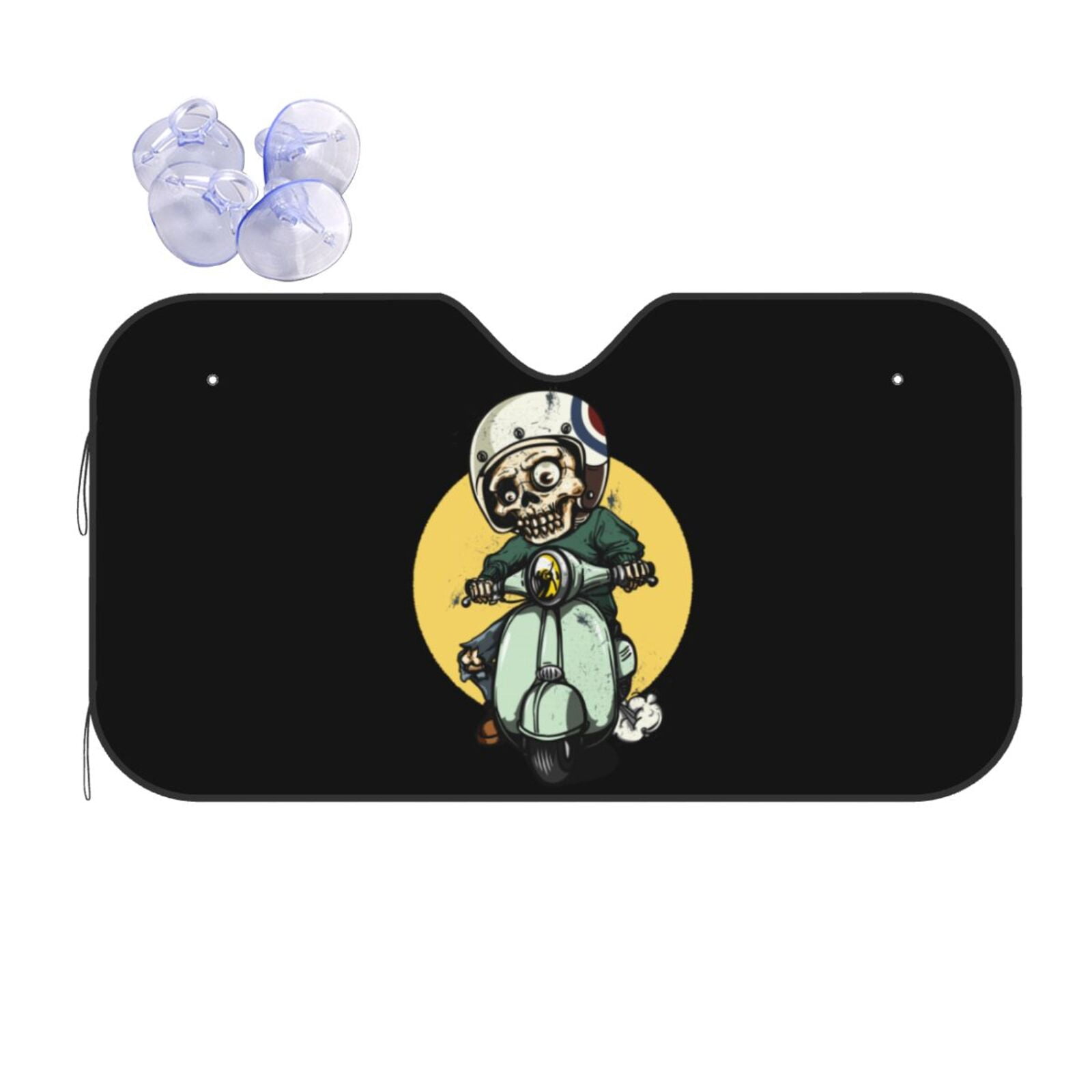 XMXT Car Sun Shade Windshield, Riding Cartoon Skeleton Sunshade for Car ...