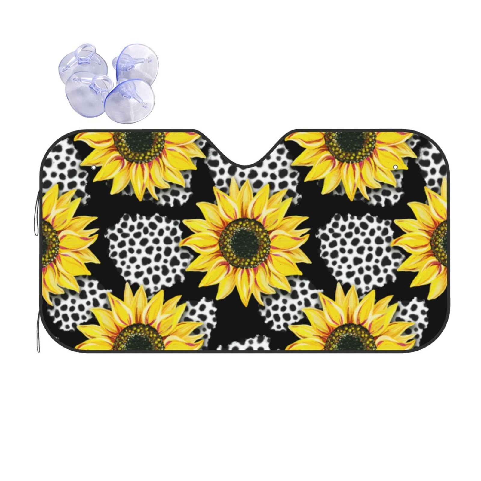 XMXT Car Sun Shade Windshield, Sunflower Realistic Coloring Sunshade ...