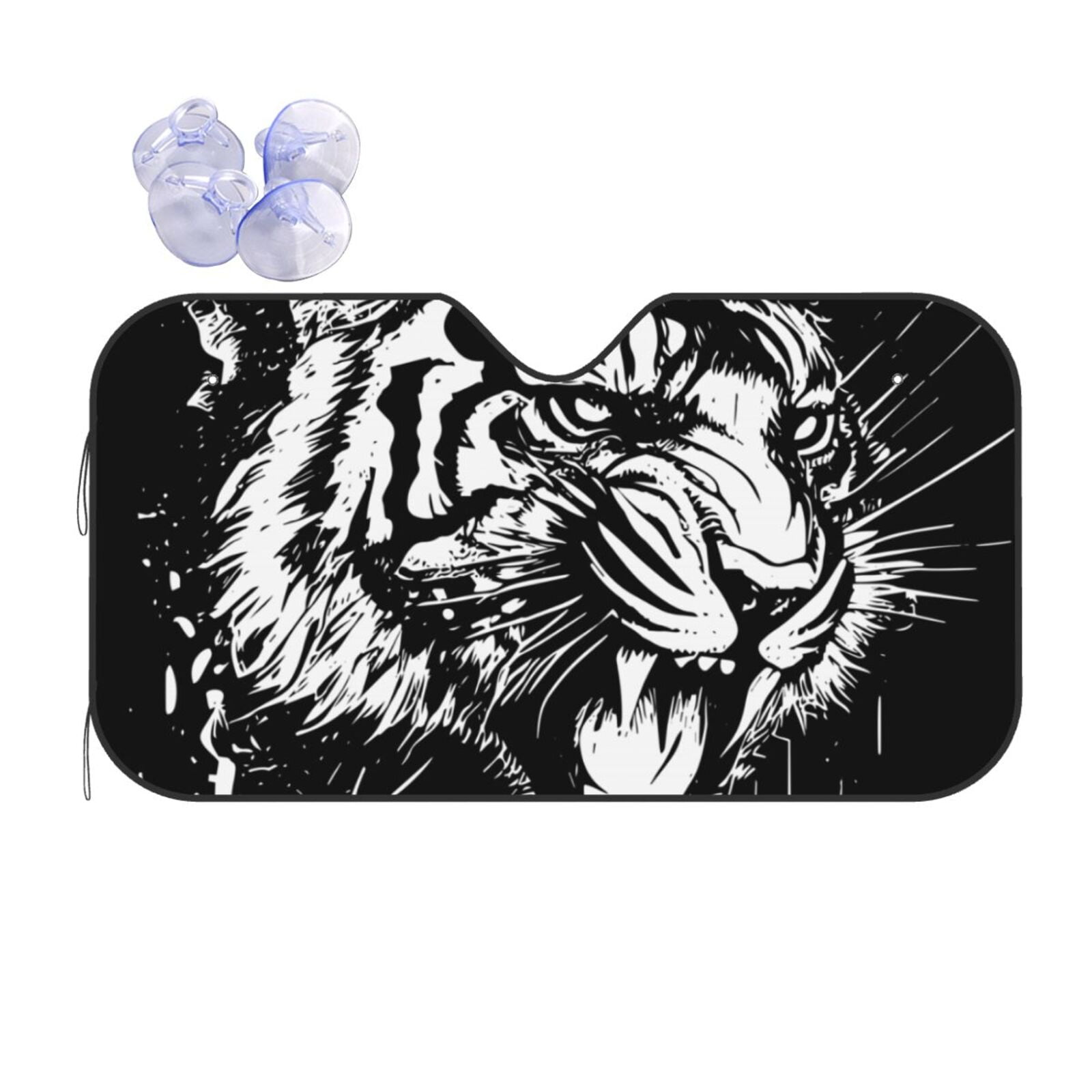 XMXT Car Sun Shade Windshield, Tiger Animal Black Prints Sunshade for ...