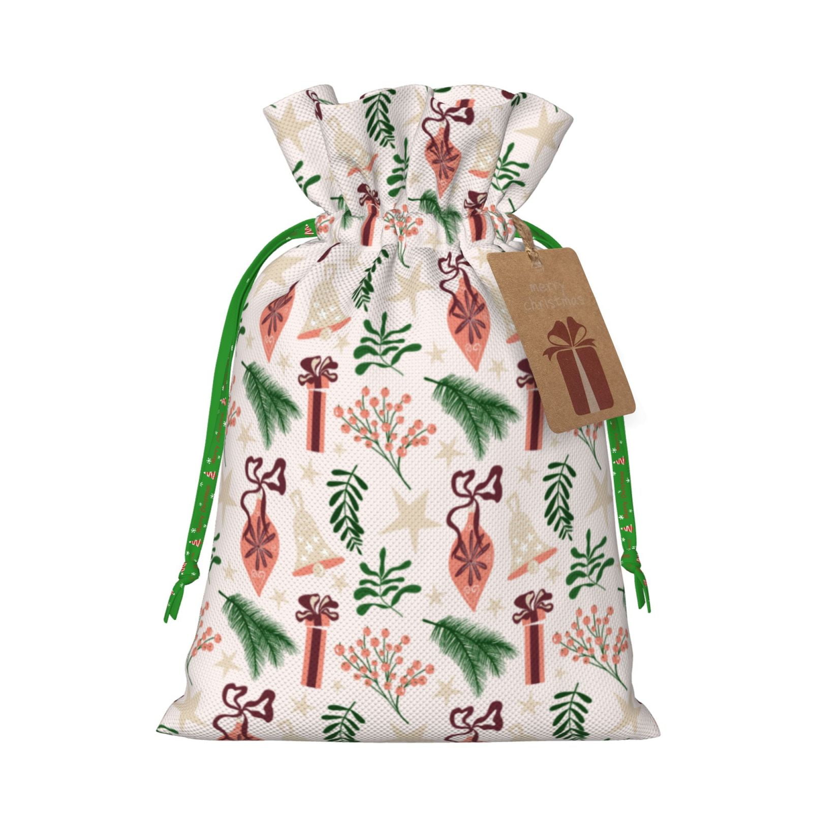 XMXT Christmas Drawstring Gift Bags, Cartoon Christmas Bells Design ...