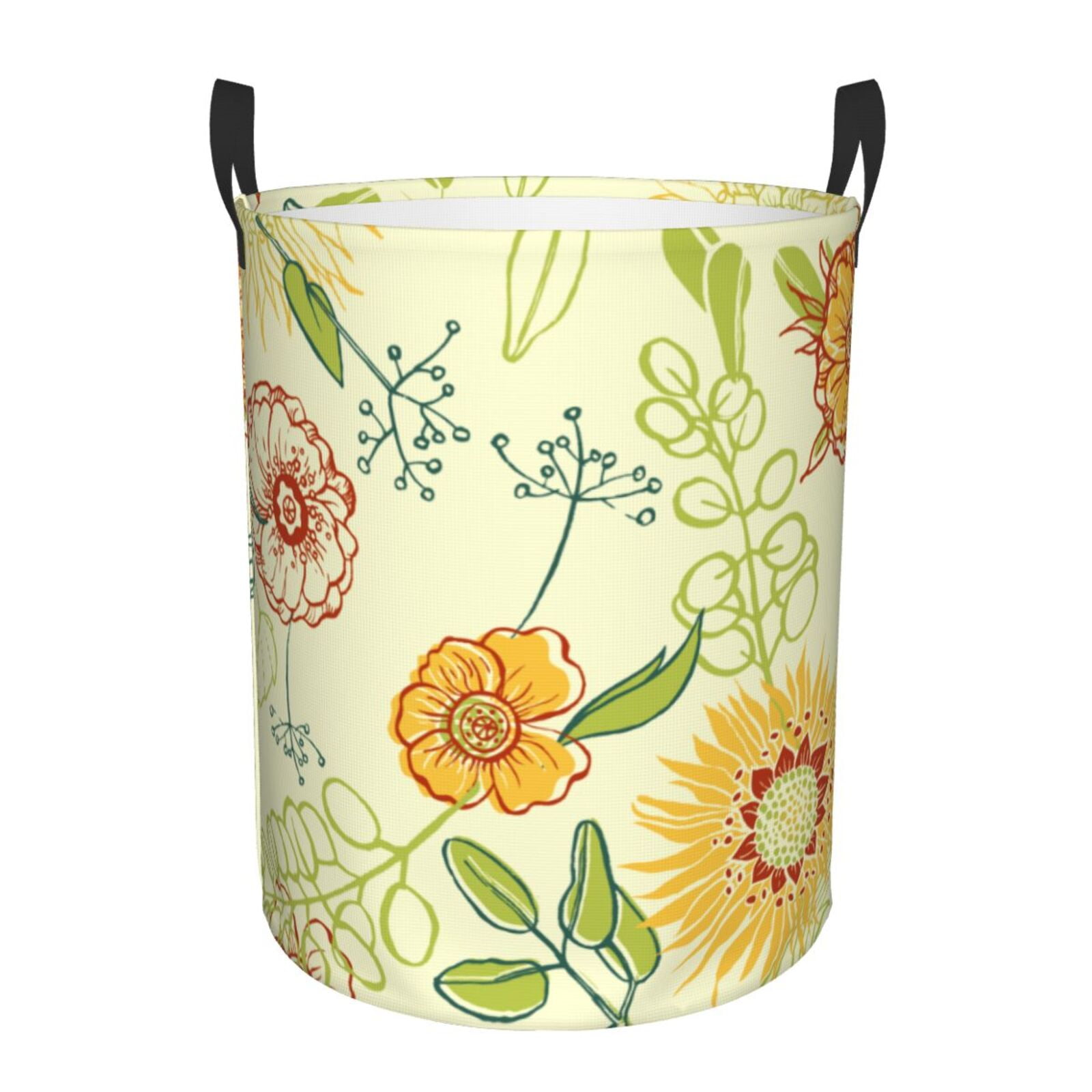 XMXT Collapsible Laundry Basket, Abstract Sunflower Line Drawing ...