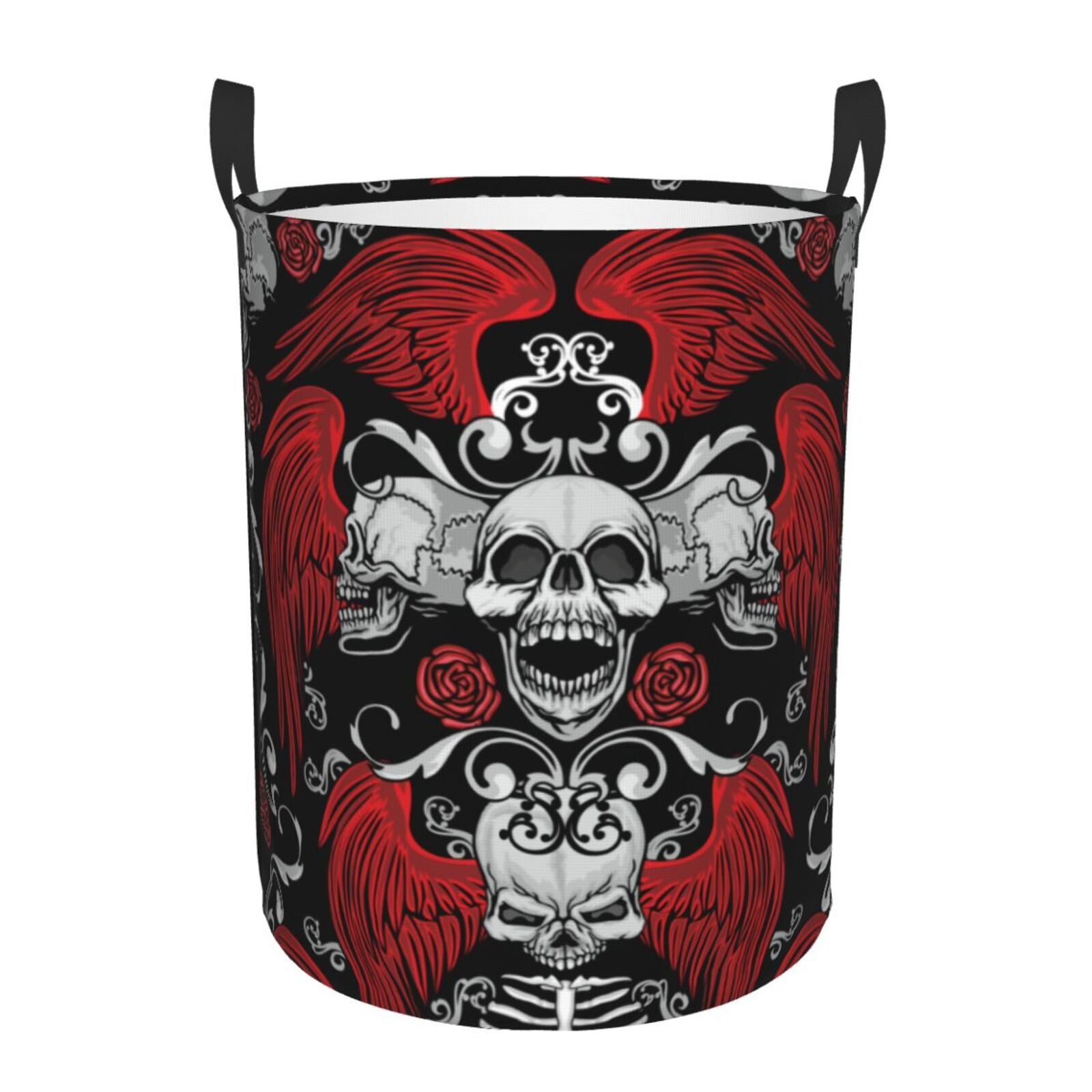 XMXT Collapsible Laundry Basket, Art Deco Skeleton Polyester Waterproof ...