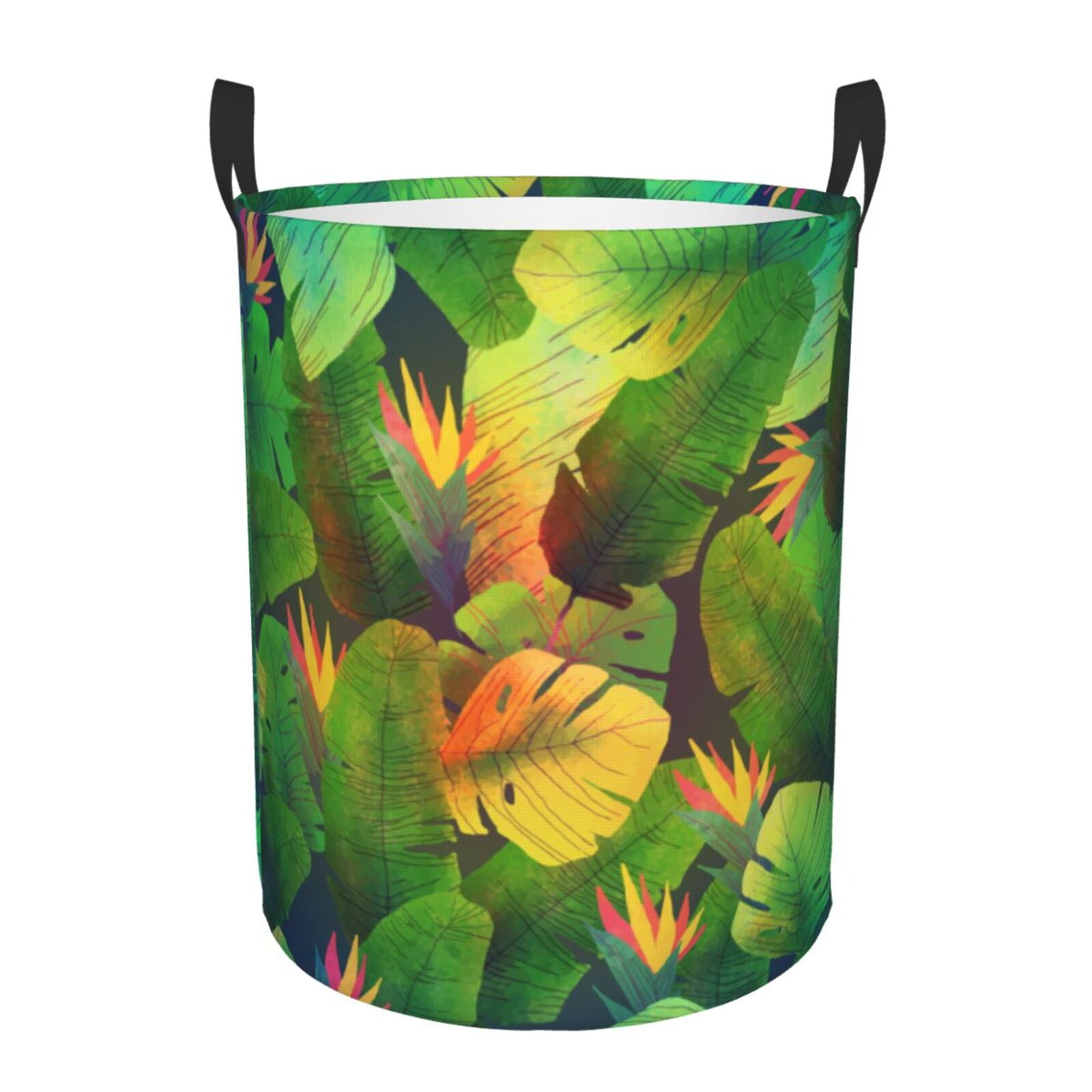 XMXT Collapsible Laundry Basket, Beautiful Tropical Plant Polyester ...