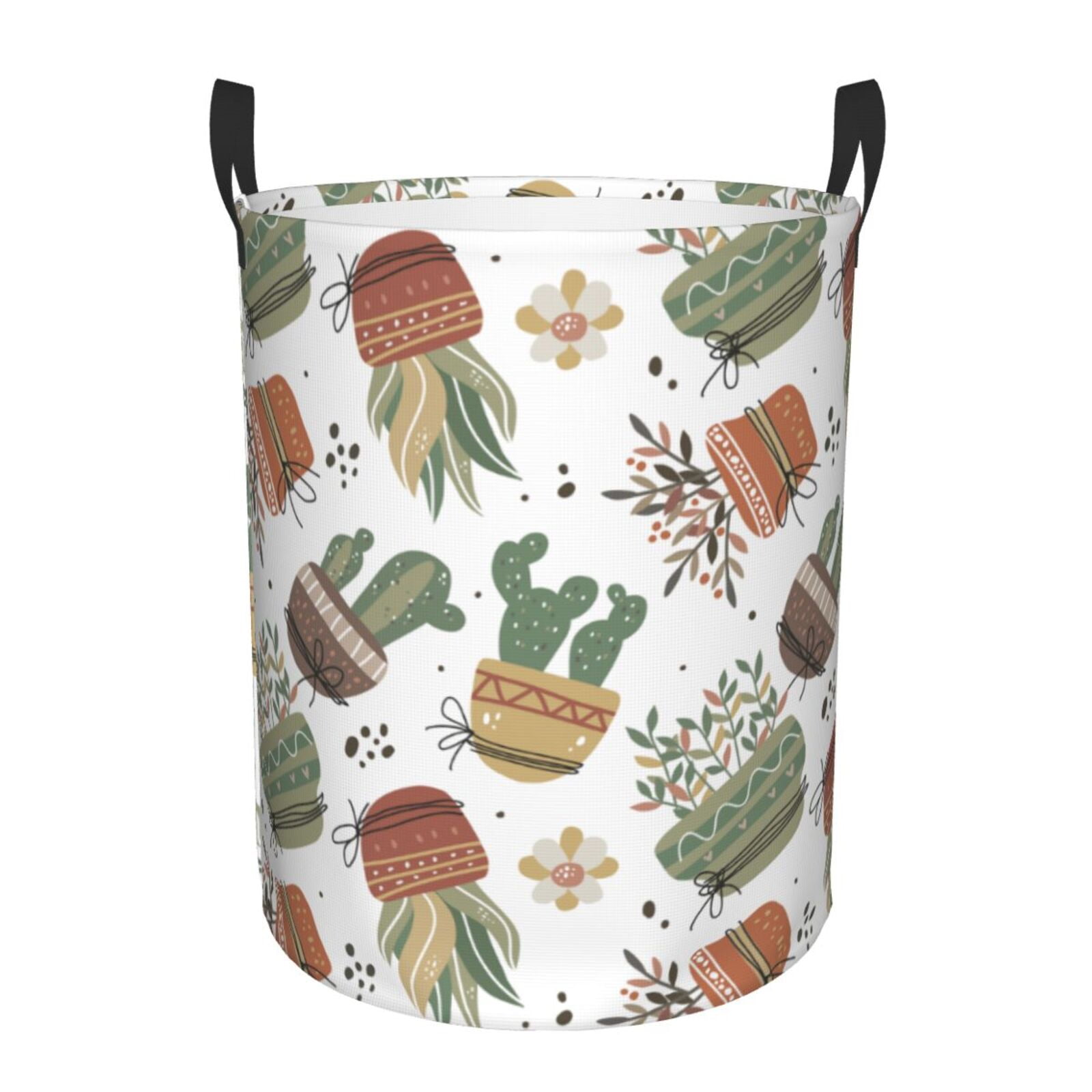 XMXT Collapsible Laundry Basket, Bohemian Cactus Plants Polyester ...
