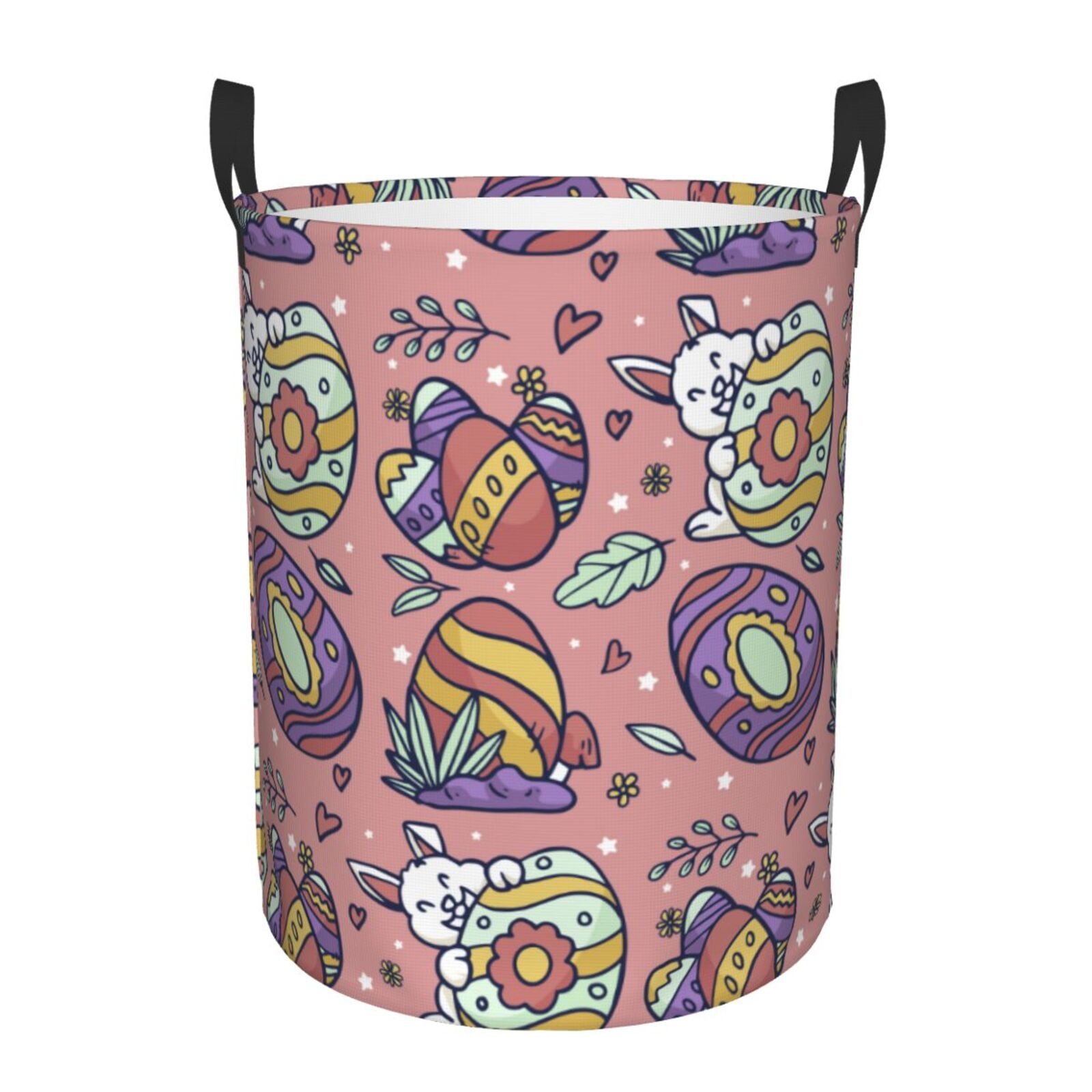 XMXT Collapsible Laundry Basket, Cartoon Easter Eggs Print Waterproof ...